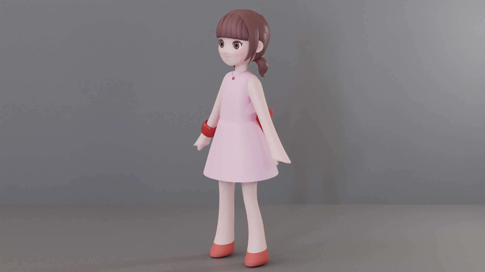 Minimal Girl Cartoon Character 3D model | CGTrader