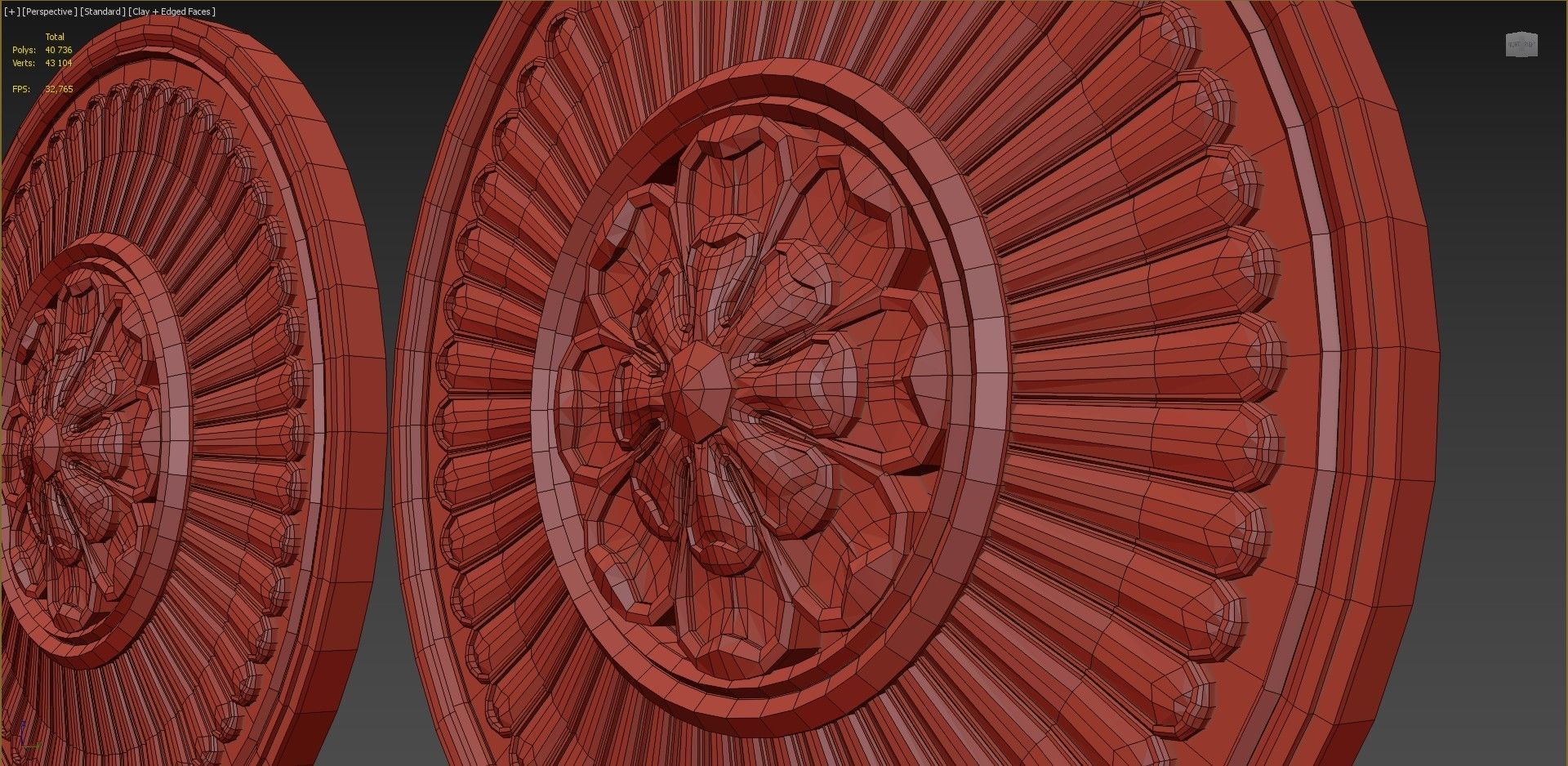 3D model Rozet 2 marble ceiling medallion with flower design VR / AR ...