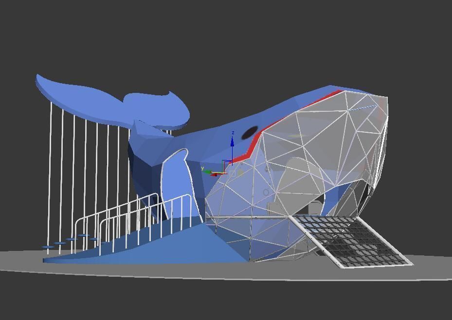 kindergarten ocean theme whale playground equipment 3D model | CGTrader