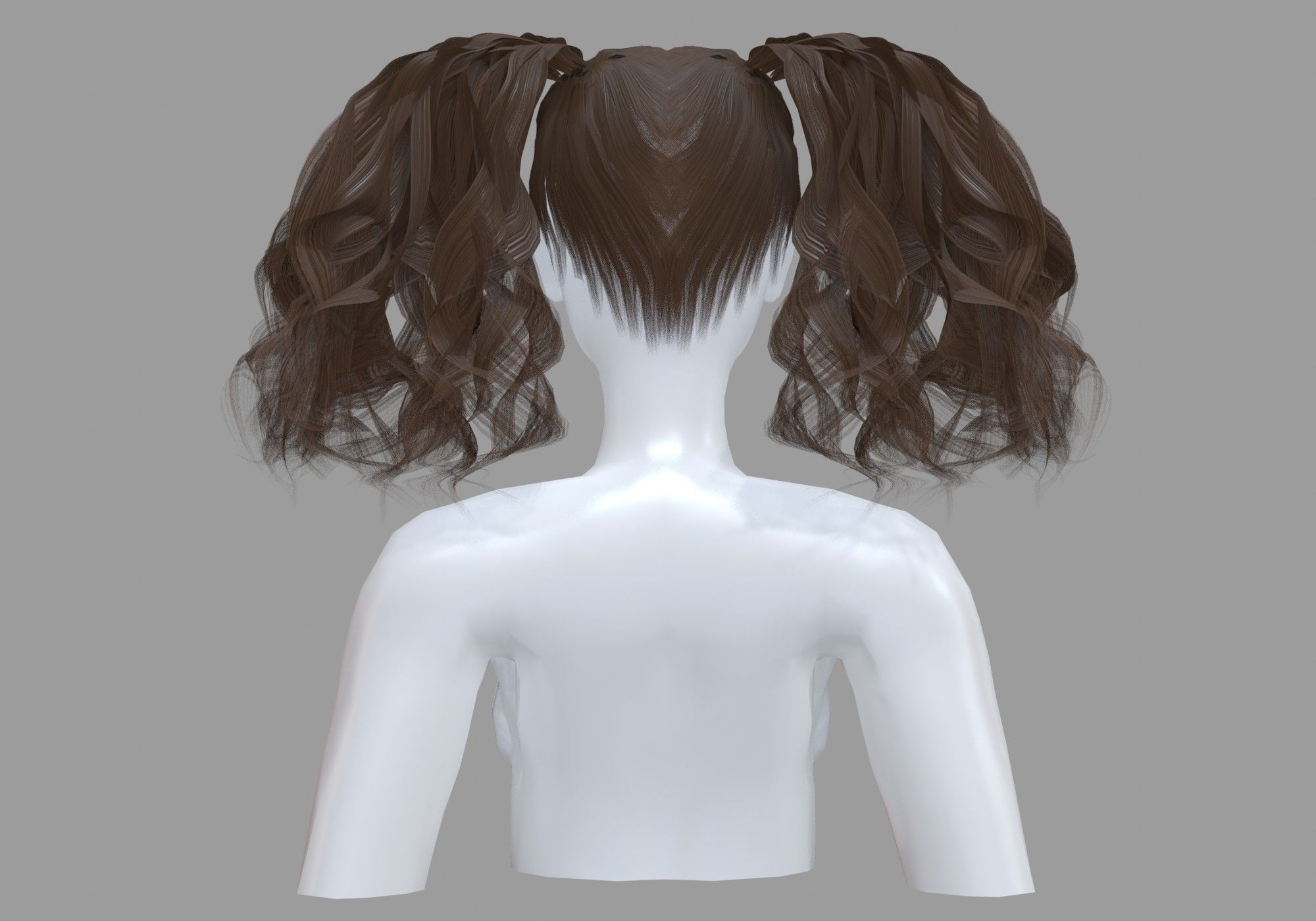 Pigtails Wide Hairstyle 3D model | CGTrader