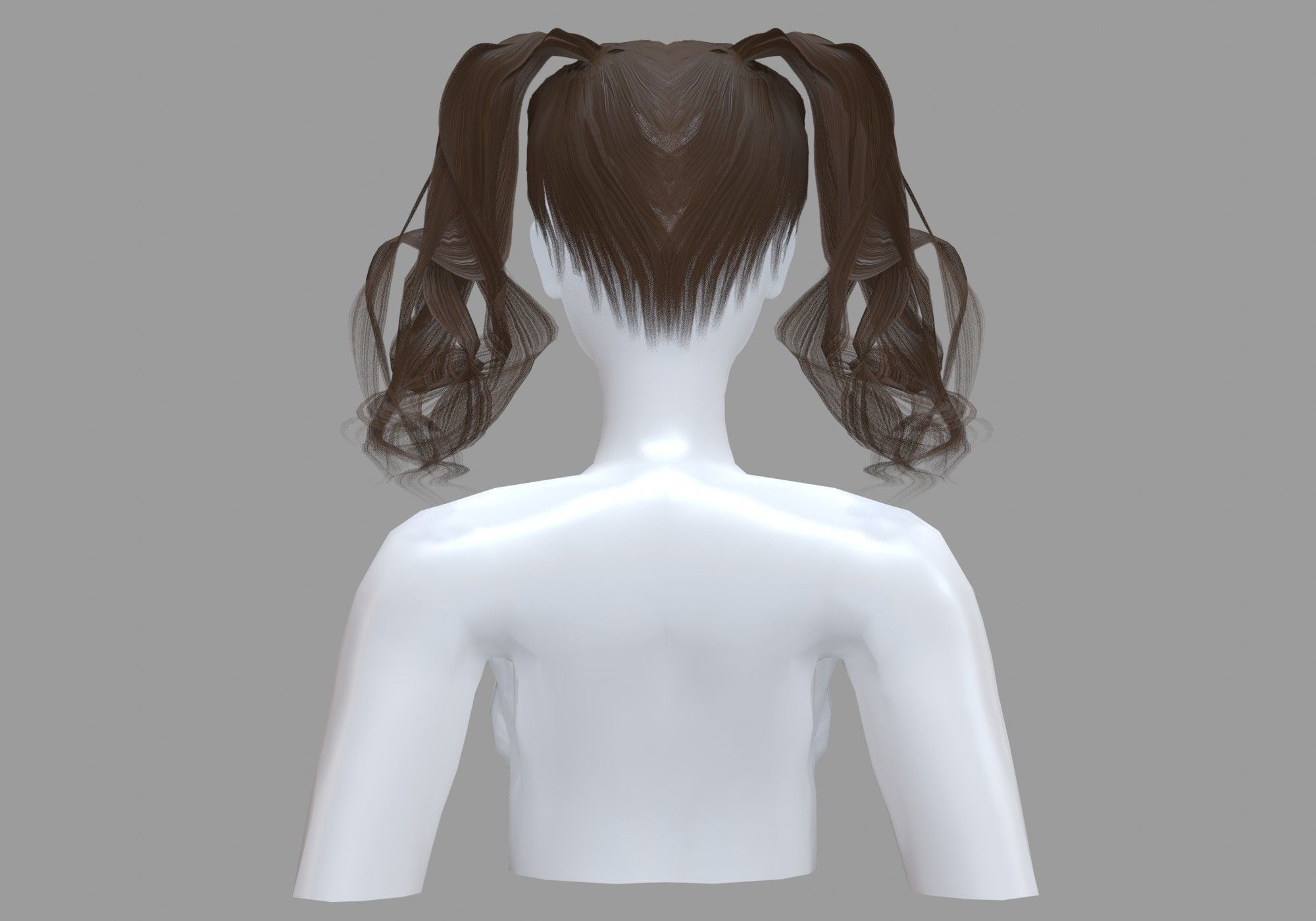 Pigtails Wavy Hairstyle V17951 3D model | CGTrader