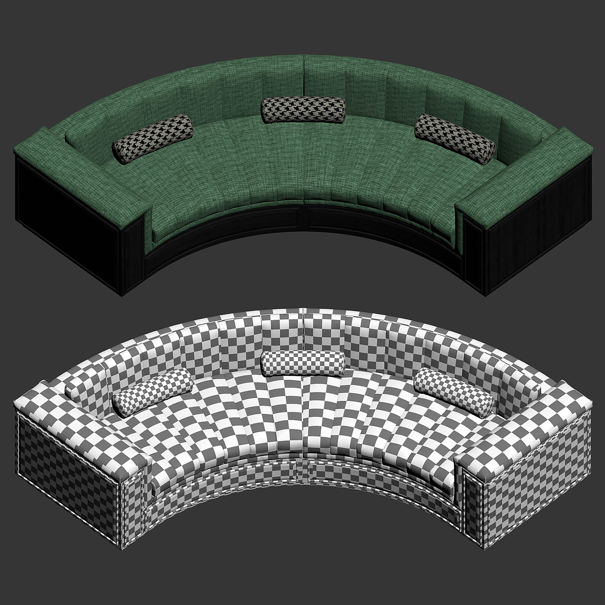 Quarter Round Seating 3D model | CGTrader