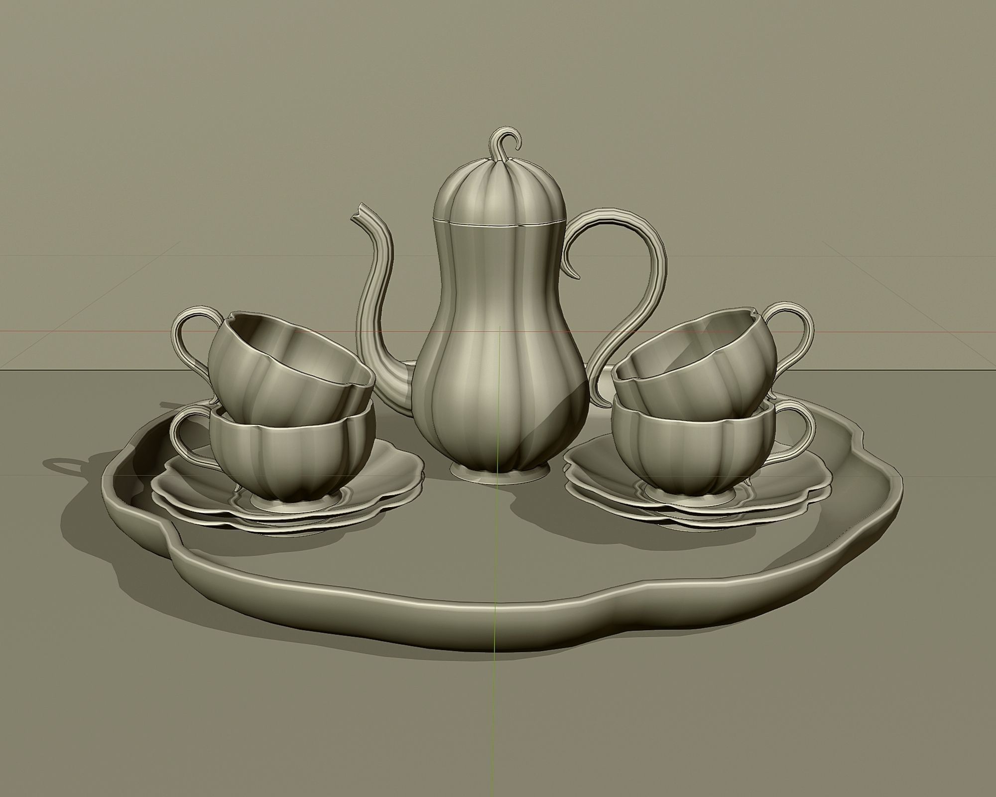 Halloween gift tea set 2 3D model | CGTrader