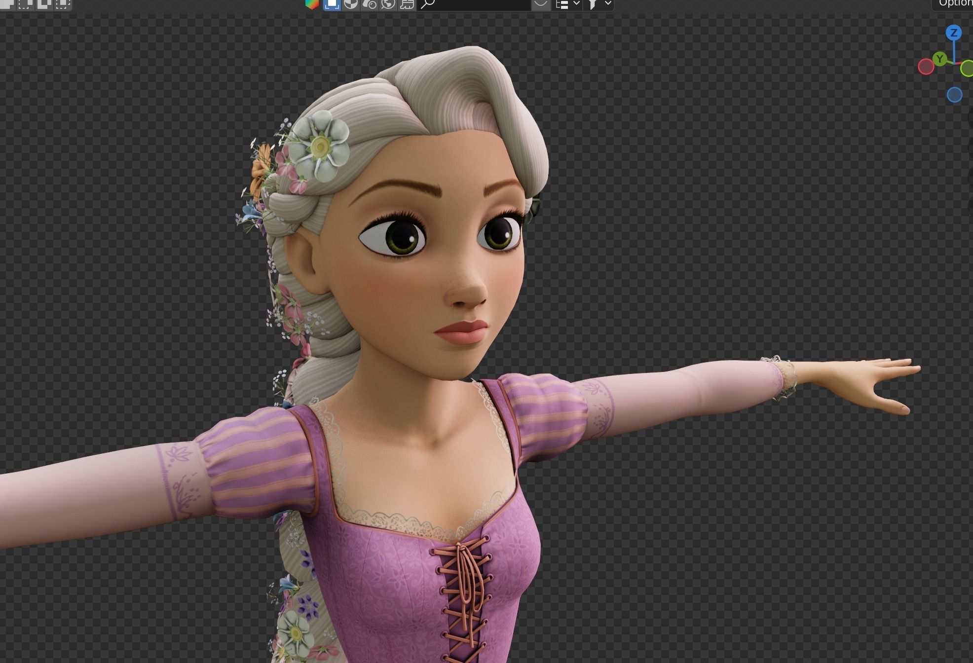 3D model RAPUNZEL from Tangled RIG ANIMATED VR / AR / low-poly | CGTrader