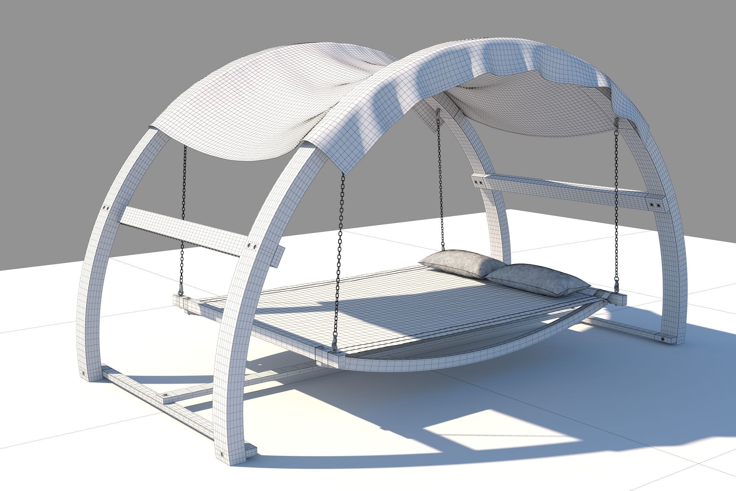 Swing Bed With Canopy 3D model | CGTrader