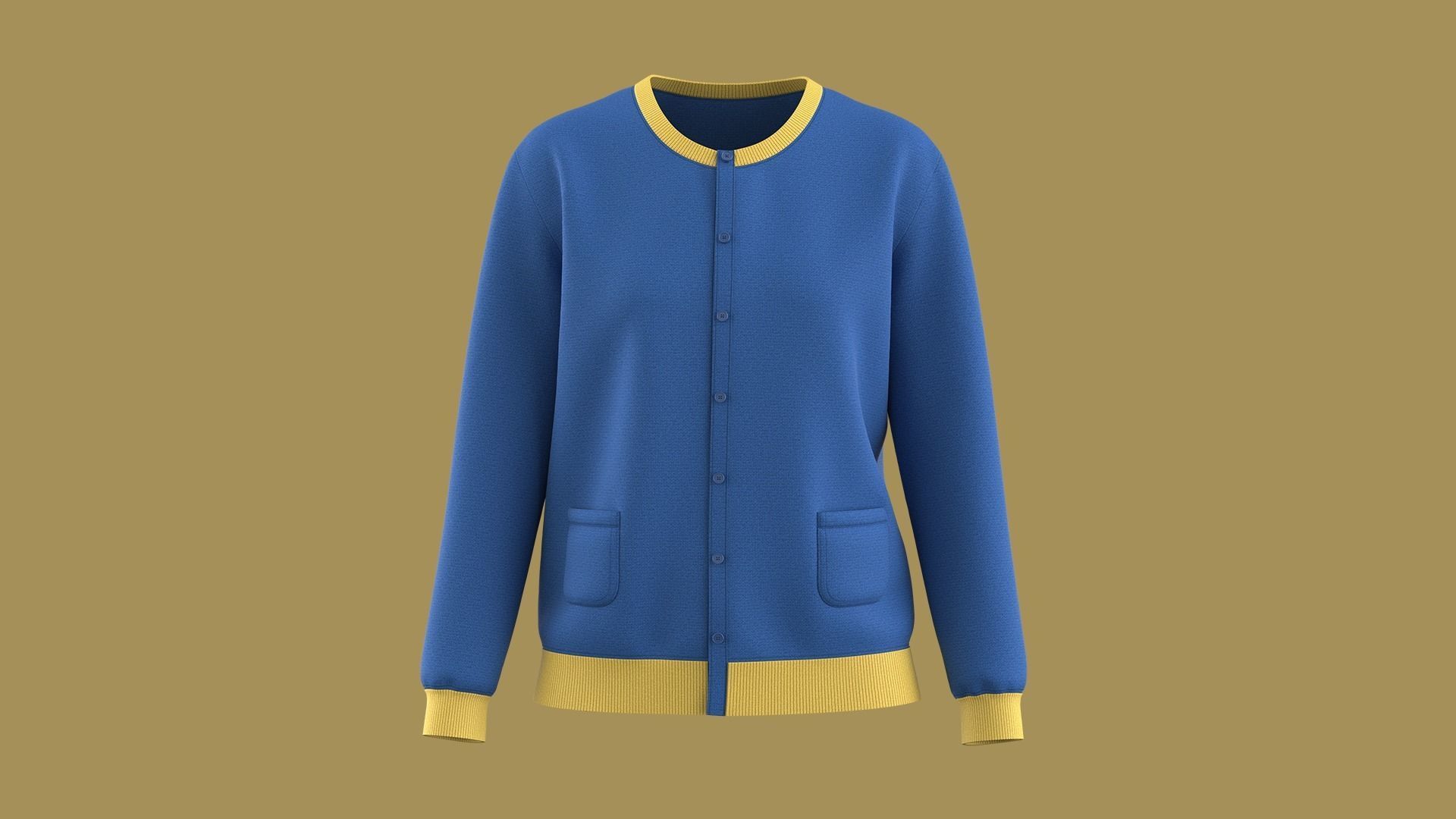 Classic Women Knit Jacket Design 3D model | CGTrader