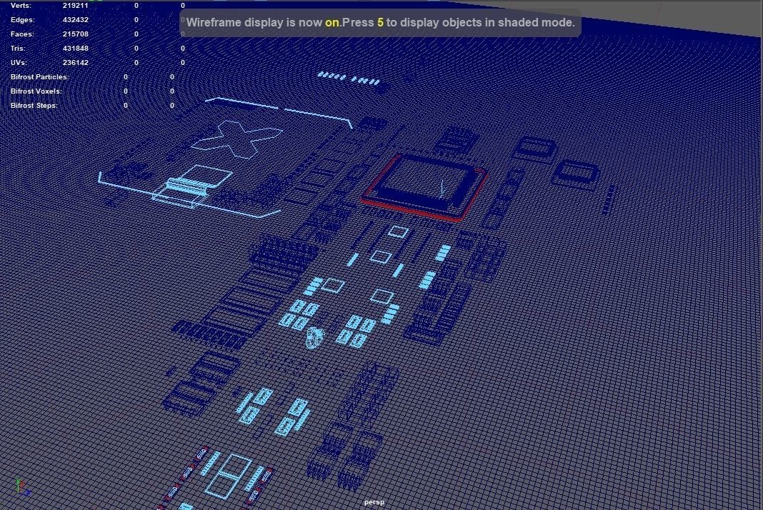 Scifi technology computer circuit board 3D model | CGTrader