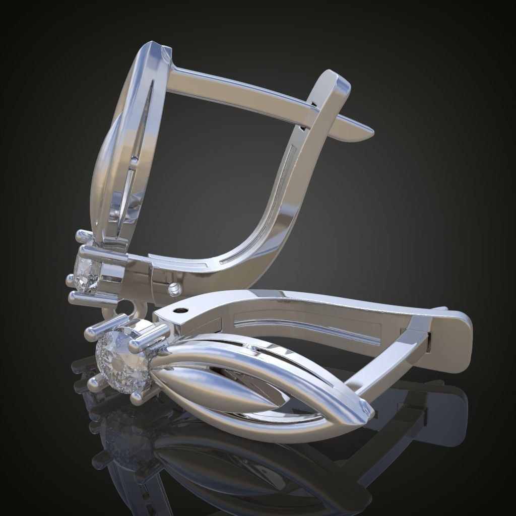 Earring 3D model 3D printable model 0153 3D model 3D printable | CGTrader