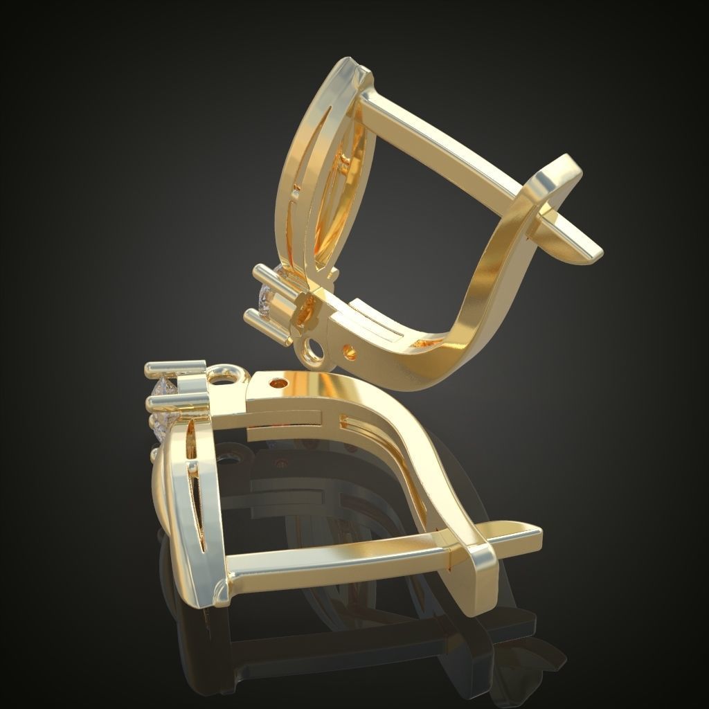 Earring 3D model 3D printable model 0153 3D model 3D printable | CGTrader