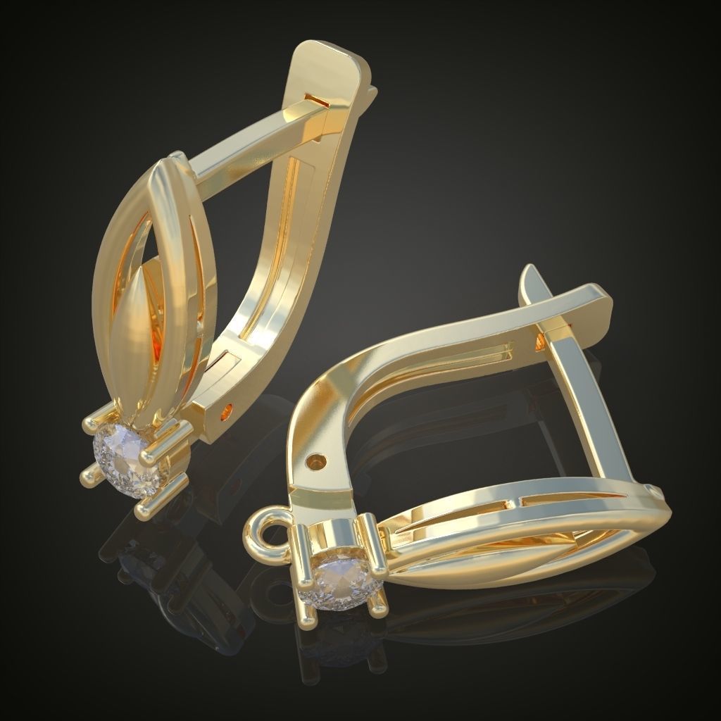 Earring 3D model 3D printable model 0153 3D model 3D printable | CGTrader