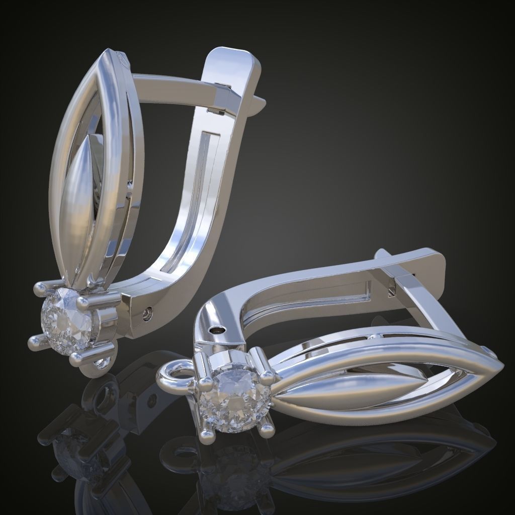 Earring 3D model 3D printable model 0153 3D model 3D printable | CGTrader