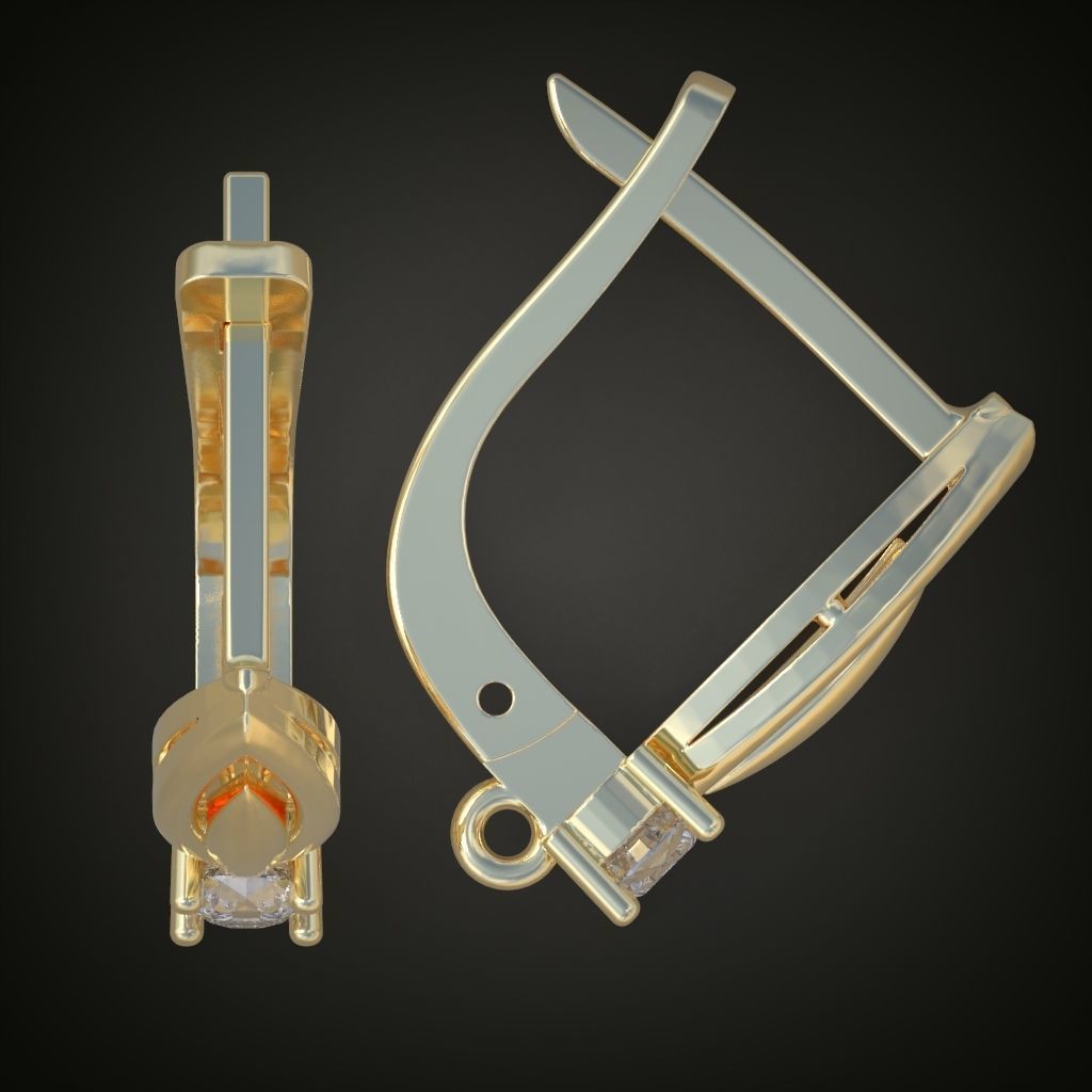 Earring 3D model 3D printable model 0153 3D model 3D printable | CGTrader