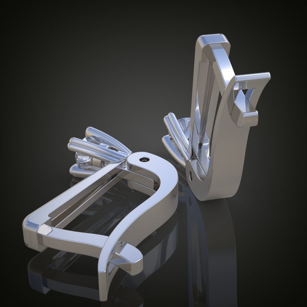 Earring 3D model 3D printable model 0156-7 3D model 3D printable | CGTrader