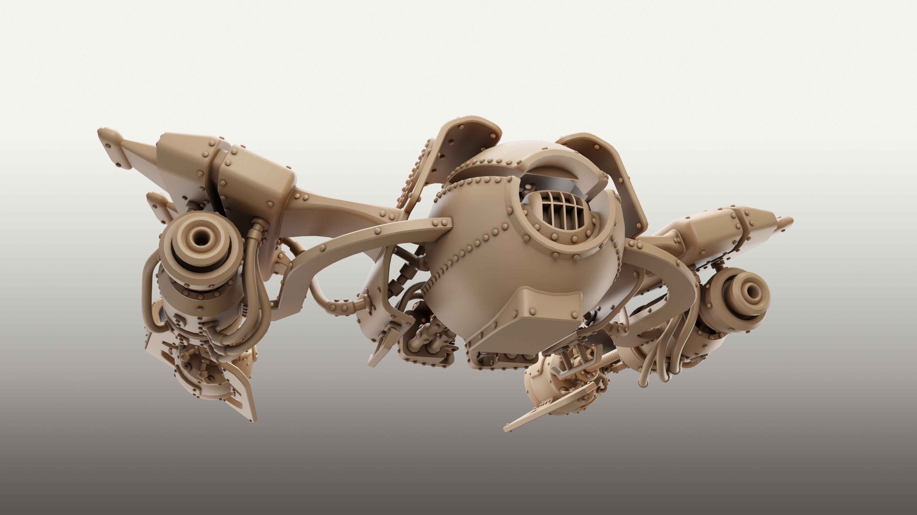 3D model Lowpoly Steampunk Race Pod VR / AR / low-poly | CGTrader