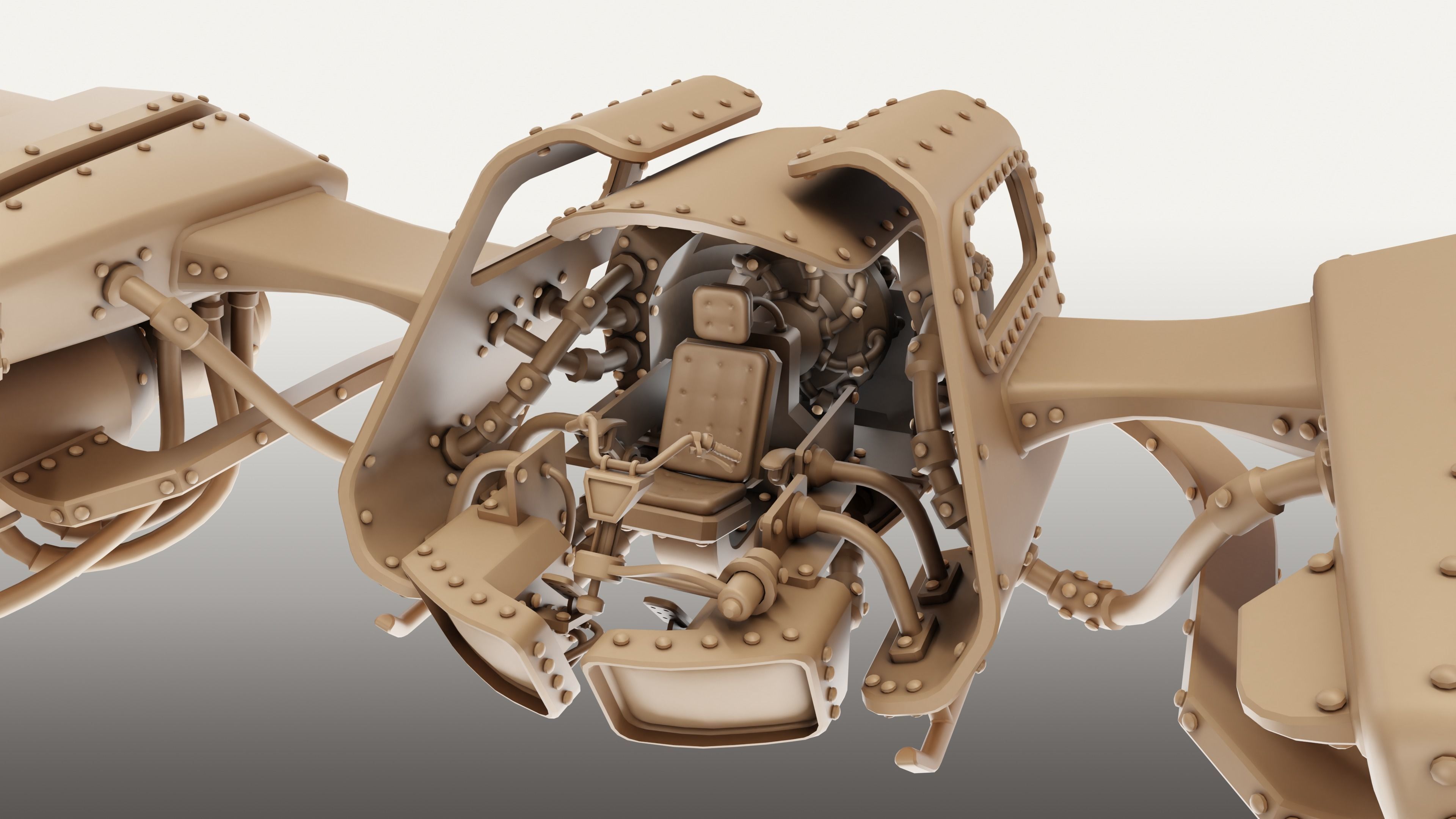 3D model Lowpoly Steampunk Race Pod VR / AR / low-poly | CGTrader