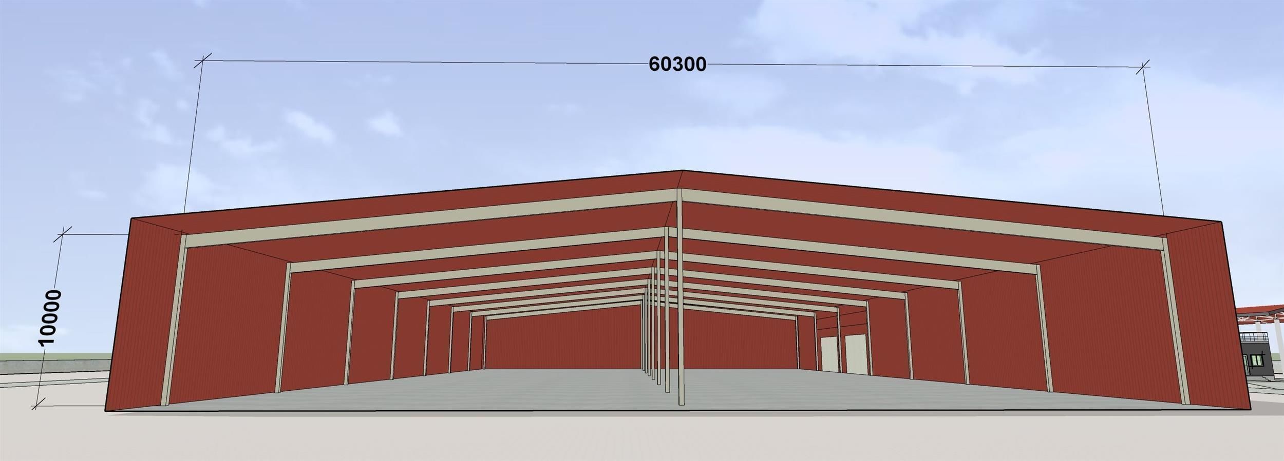 Warehouse with wide span 3D model | CGTrader