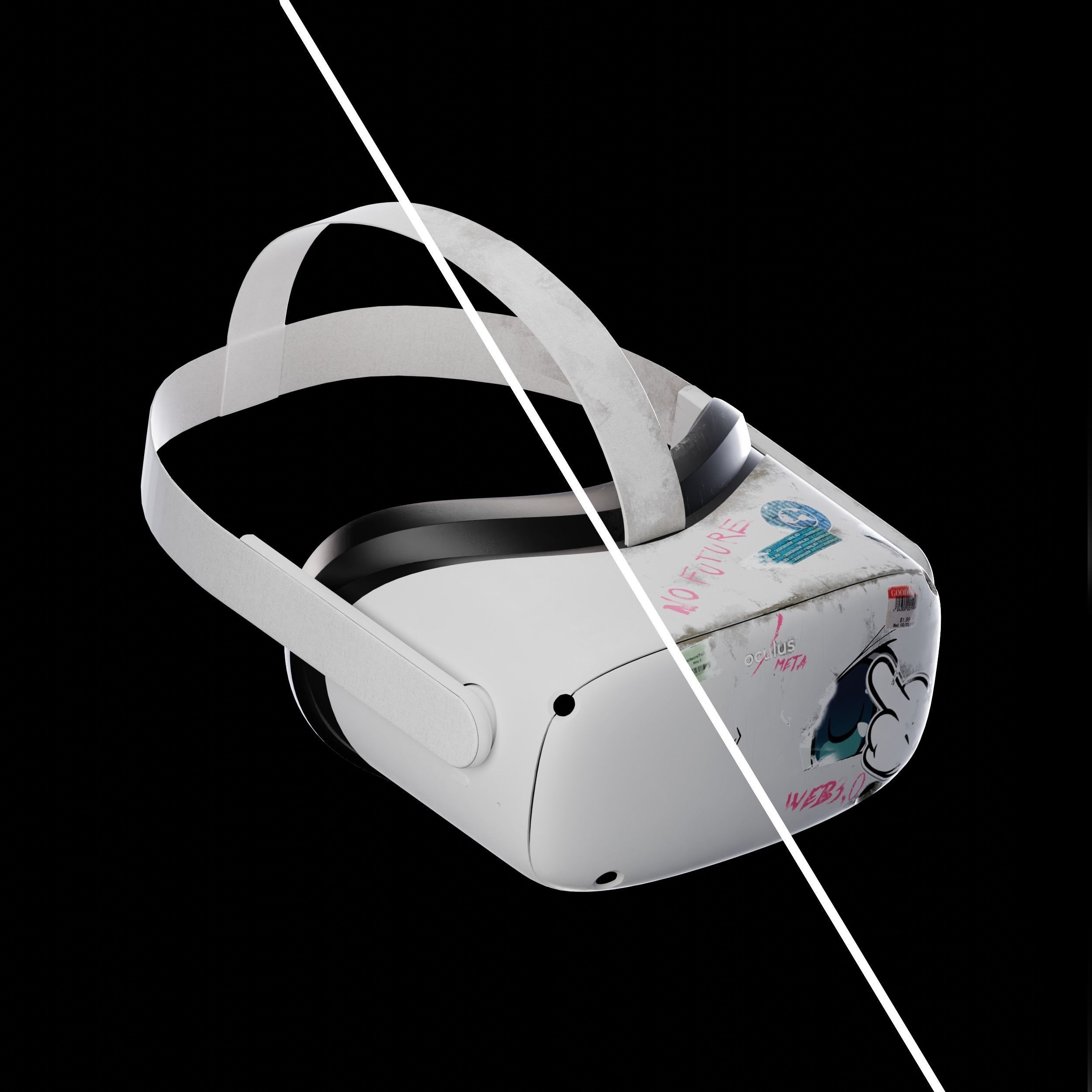 3D model Oculus Quest 2 Headset VR 3D model Custom textures VR / AR ...