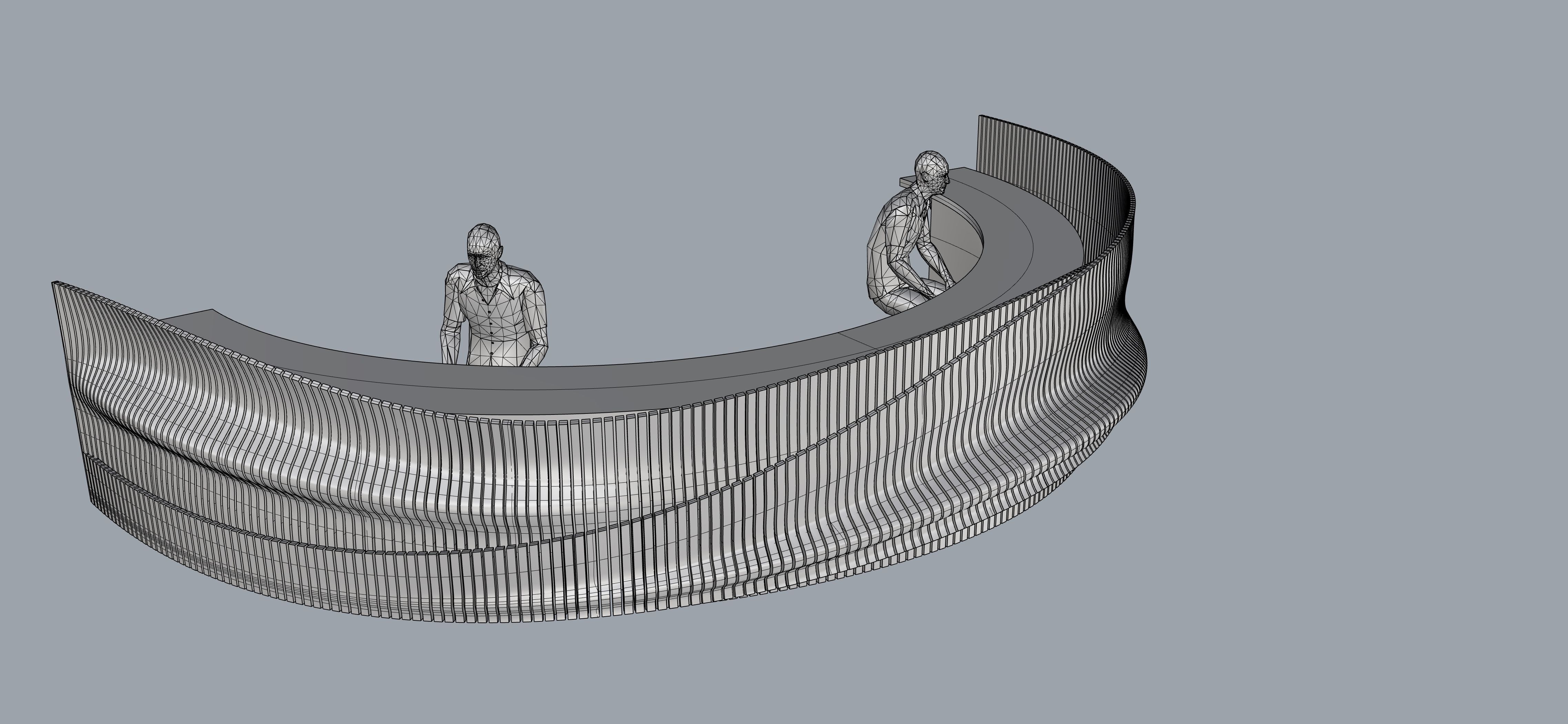 Parametric Counter Desk 02 3D model | CGTrader