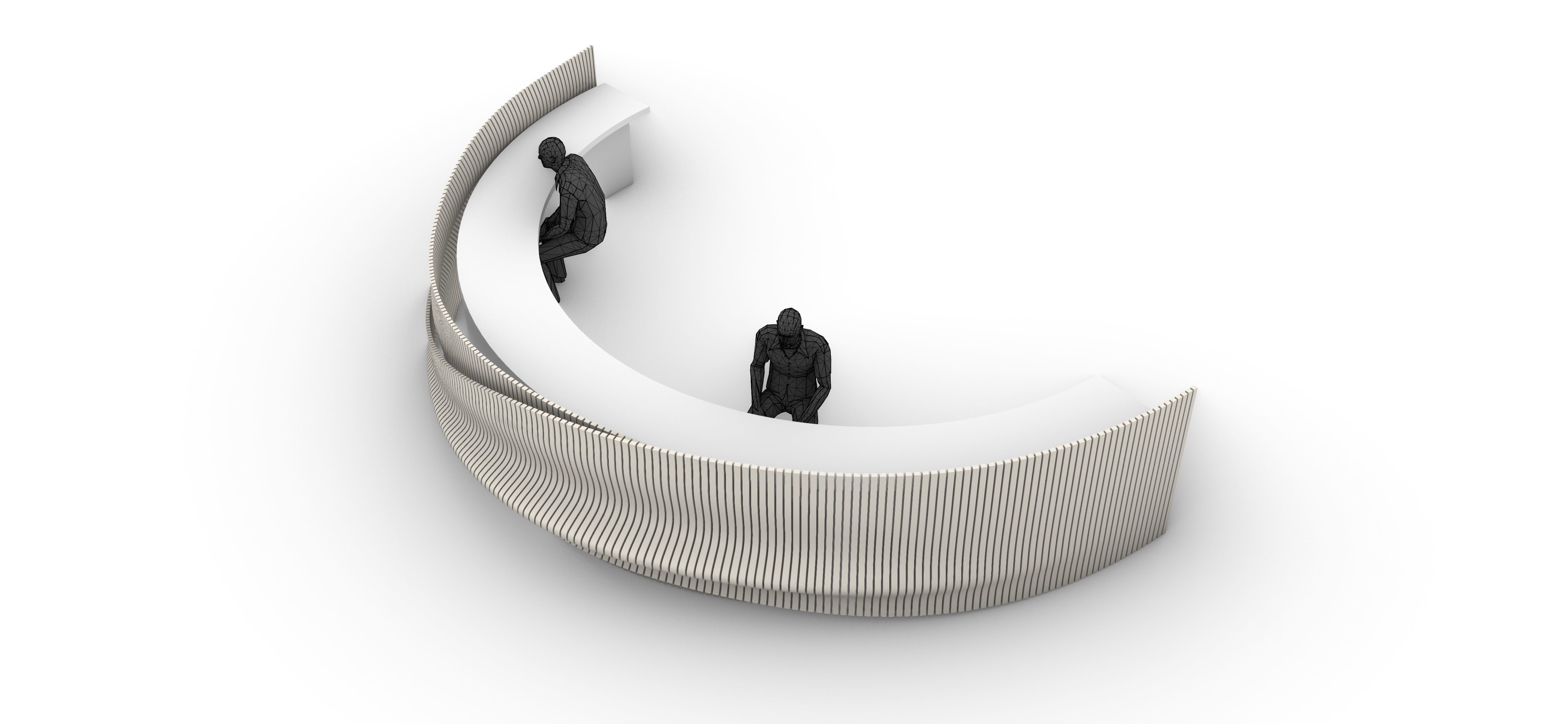 Parametric Counter Desk 02 3D model | CGTrader