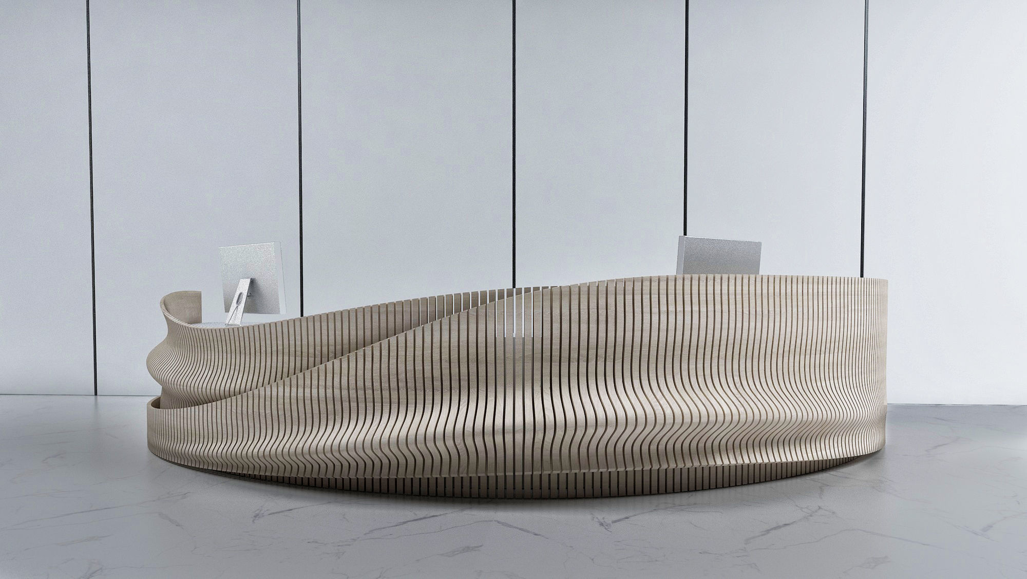 Parametric Counter Desk 02 3D model | CGTrader