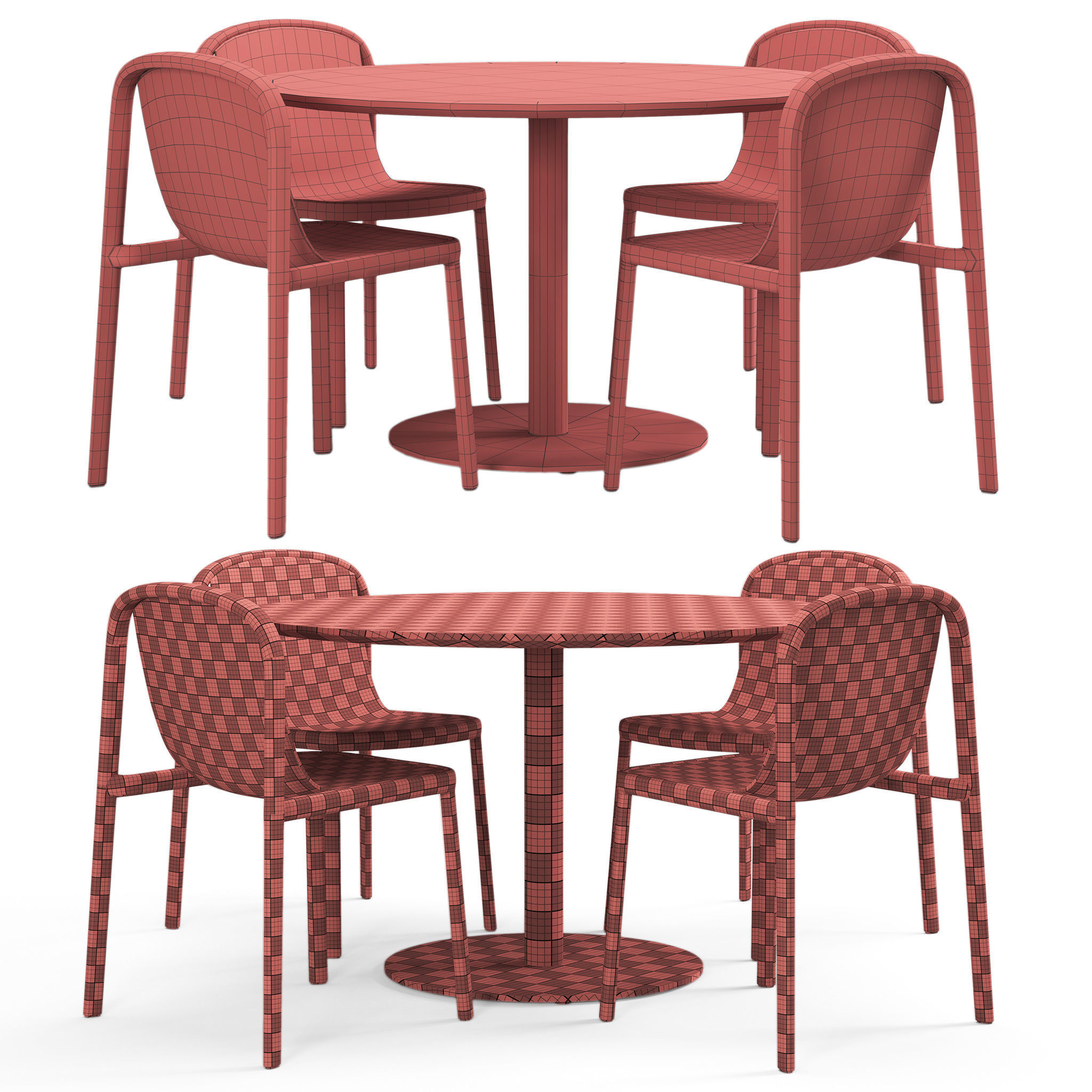 Decade Chair Easy 48in Dining Table 3D model | CGTrader
