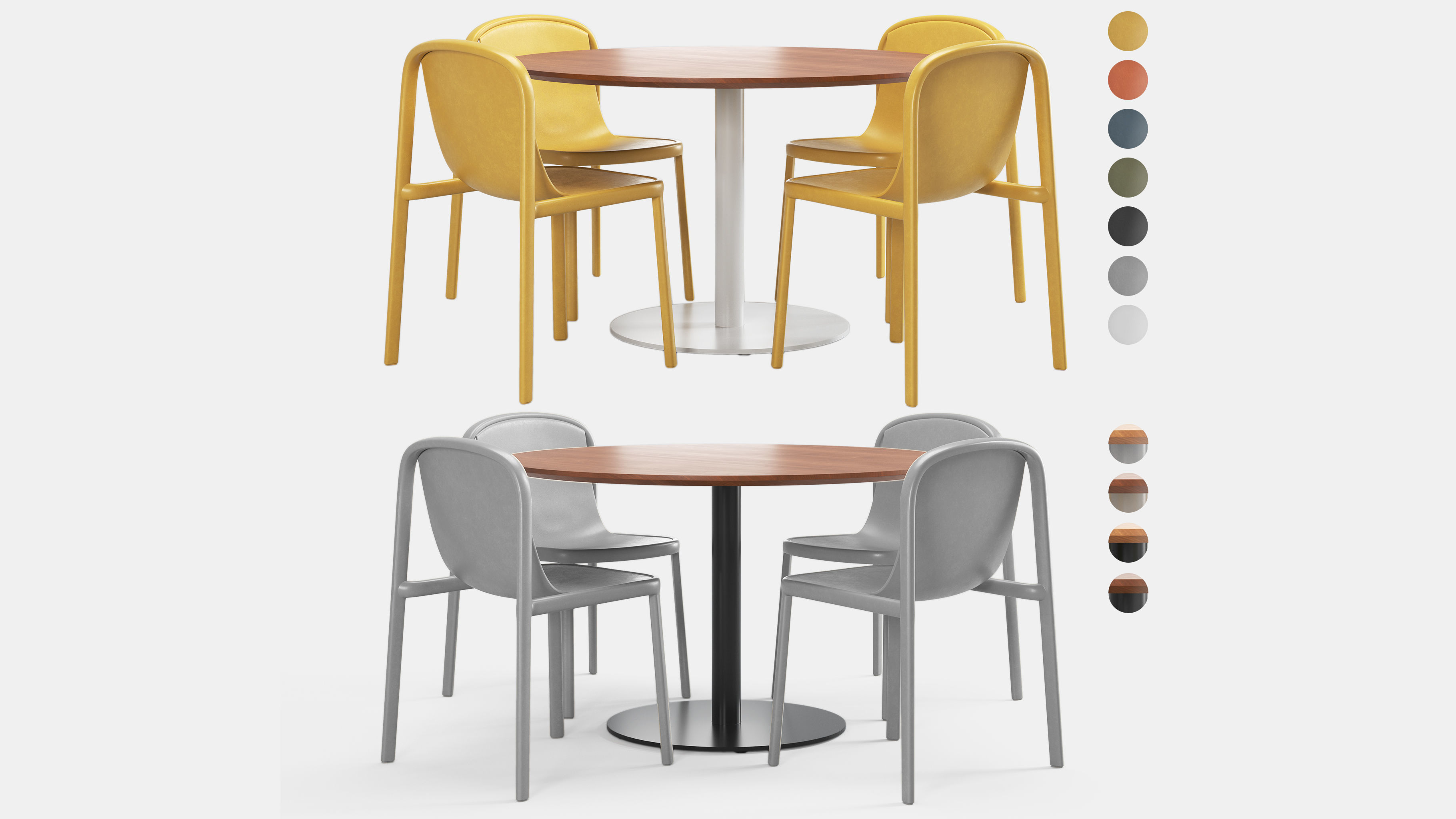 Decade Chair Easy 48in Dining Table 3D model | CGTrader