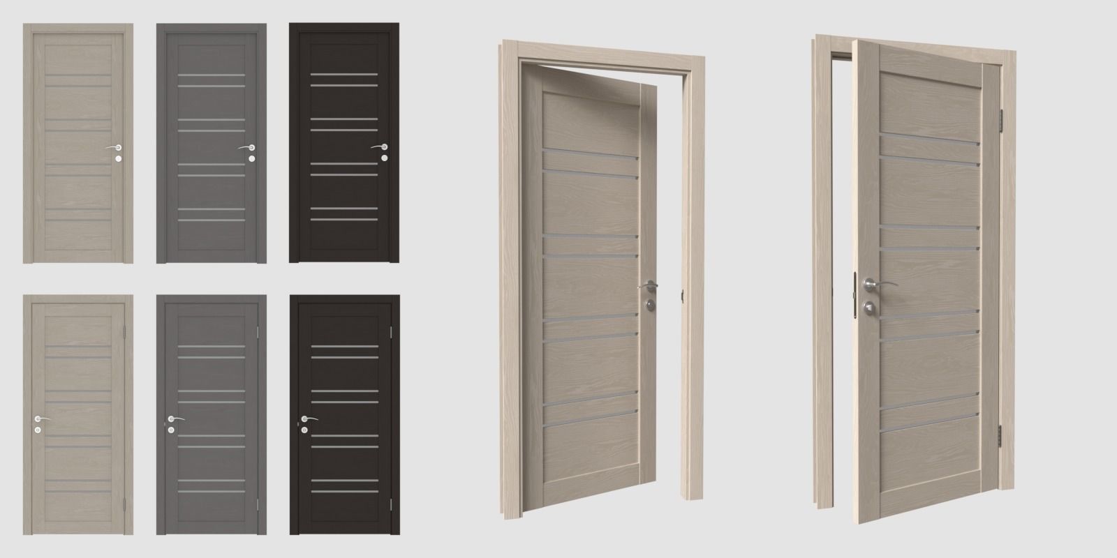 ArchViz Interior Door including hardware - Style Vision 8 3D model ...
