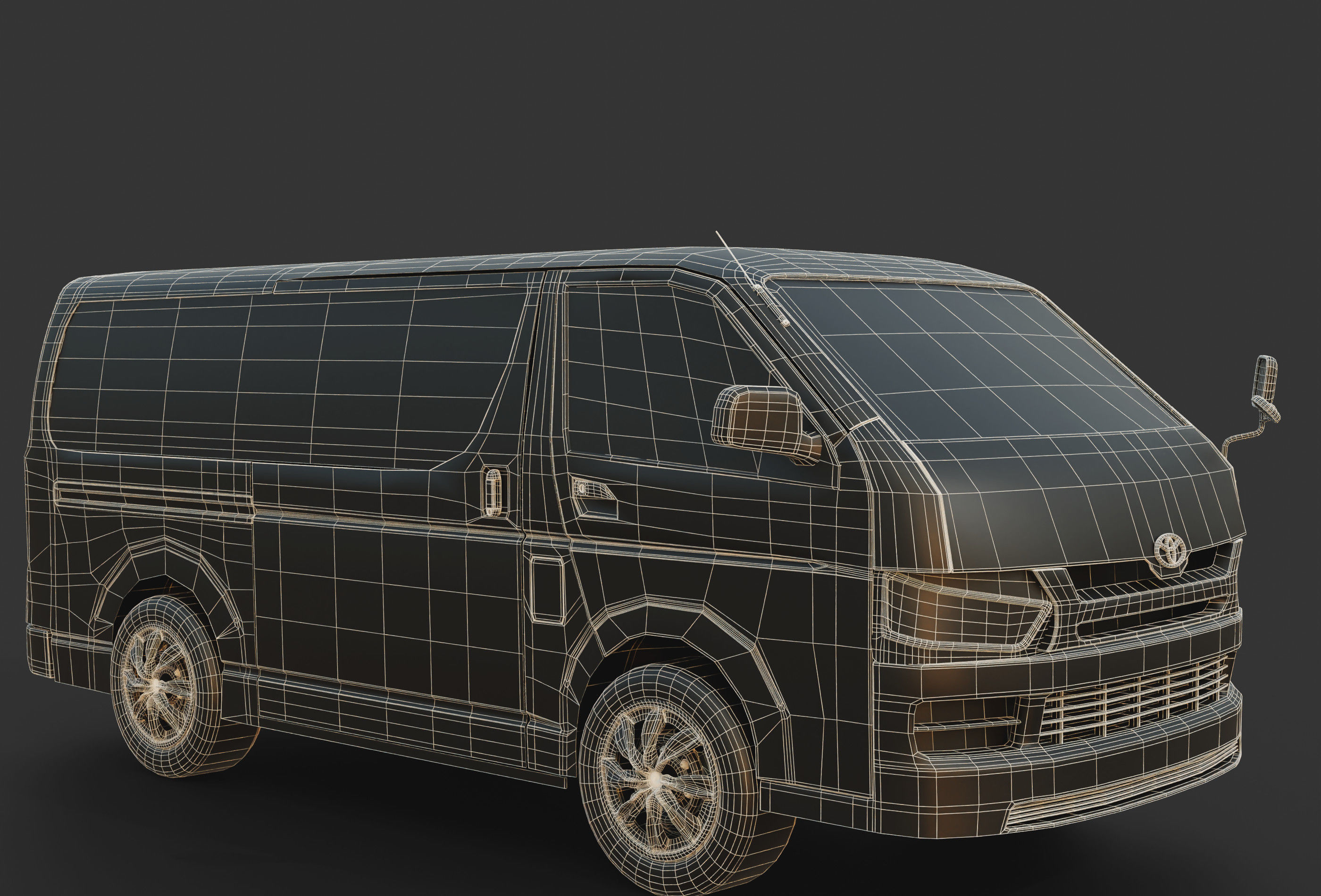 3D model Toyota hiace van car VR / AR / low-poly | CGTrader
