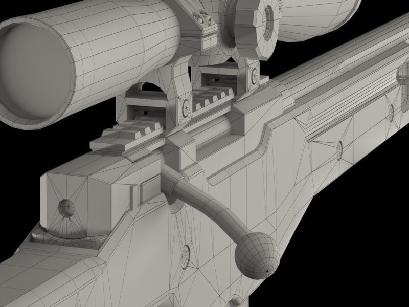 3D model Army rifle with optical sight VR / AR / low-poly | CGTrader