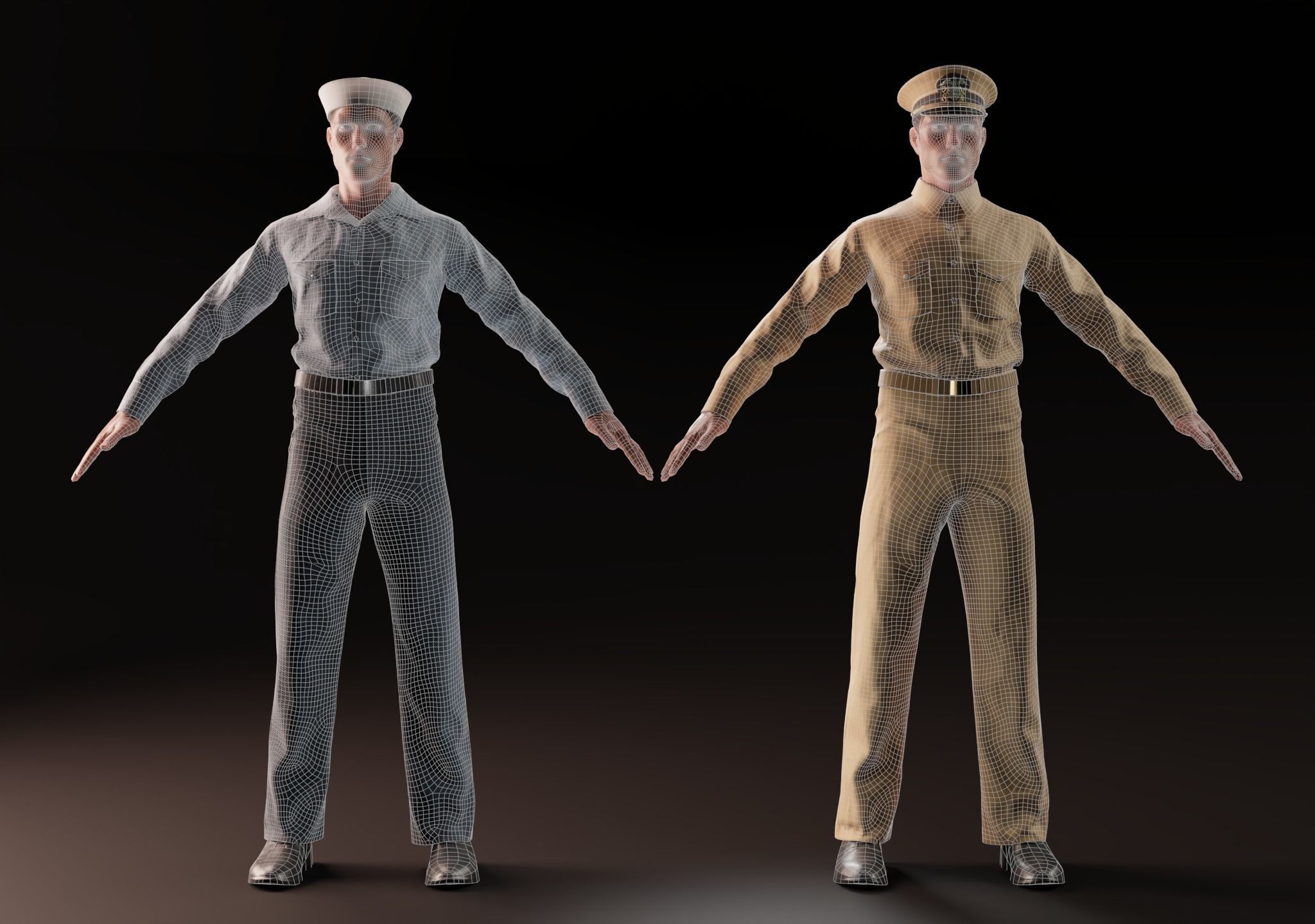 3D model WW2 US Navy Uniforms VR / AR / low-poly | CGTrader