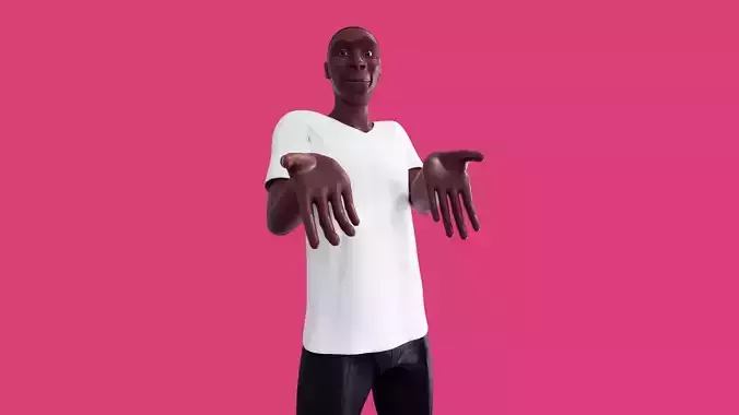 Khaby Lame Rigged Character free VR / AR / low-poly 3D model animated ...