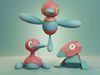 Pokemon - Porygon Porygon 2 and Porygon Z 3D model 3D printable | CGTrader
