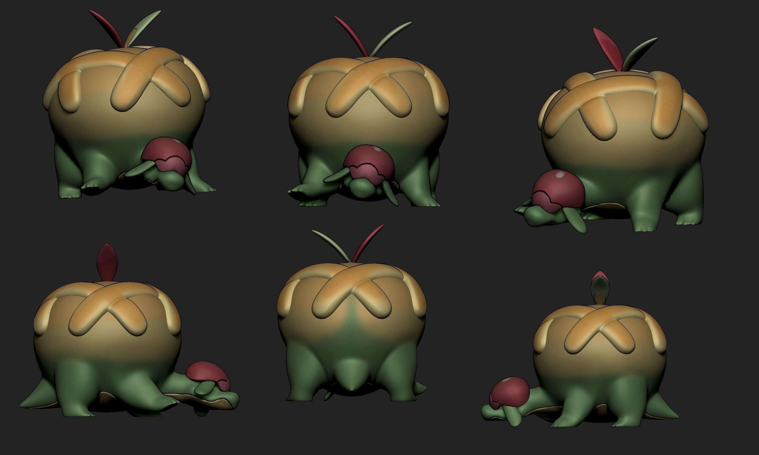 Pokemon - Appletun with 2 poses 3D model 3D printable | CGTrader