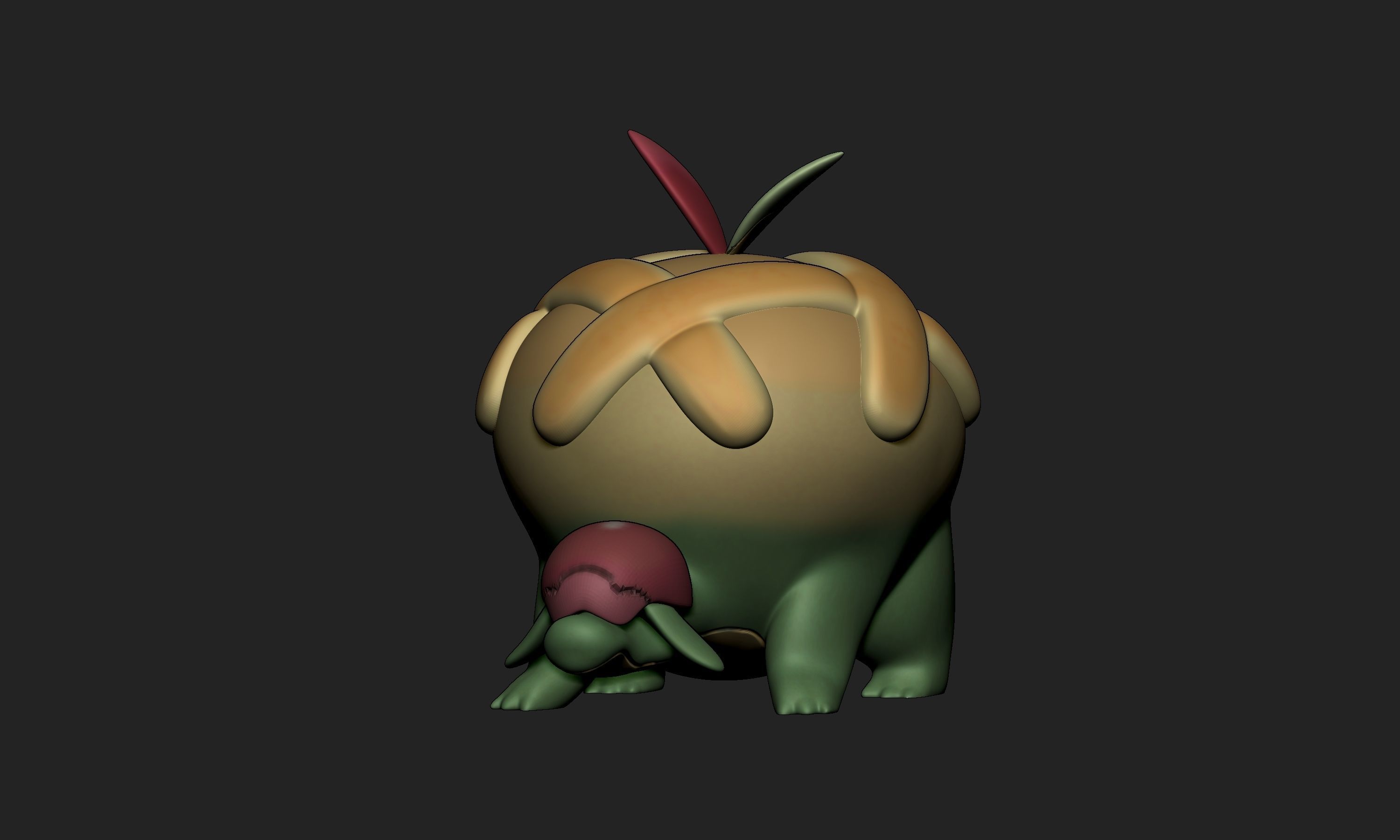 Pokemon - Applin Flapple and Appletun with 2 poses 3D model 3D ...
