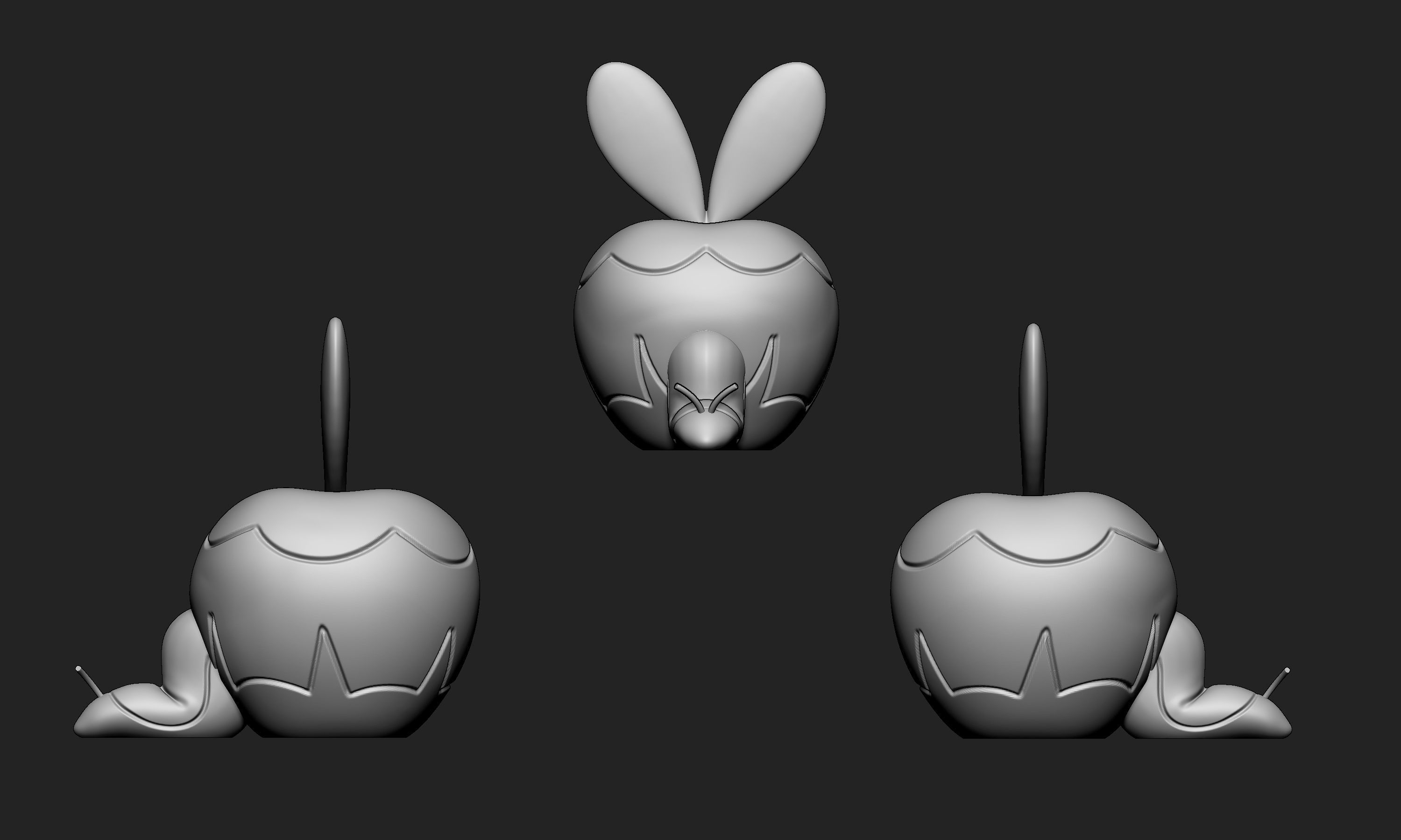 Pokemon - Applin Flapple and Appletun with 2 poses 3D model 3D ...