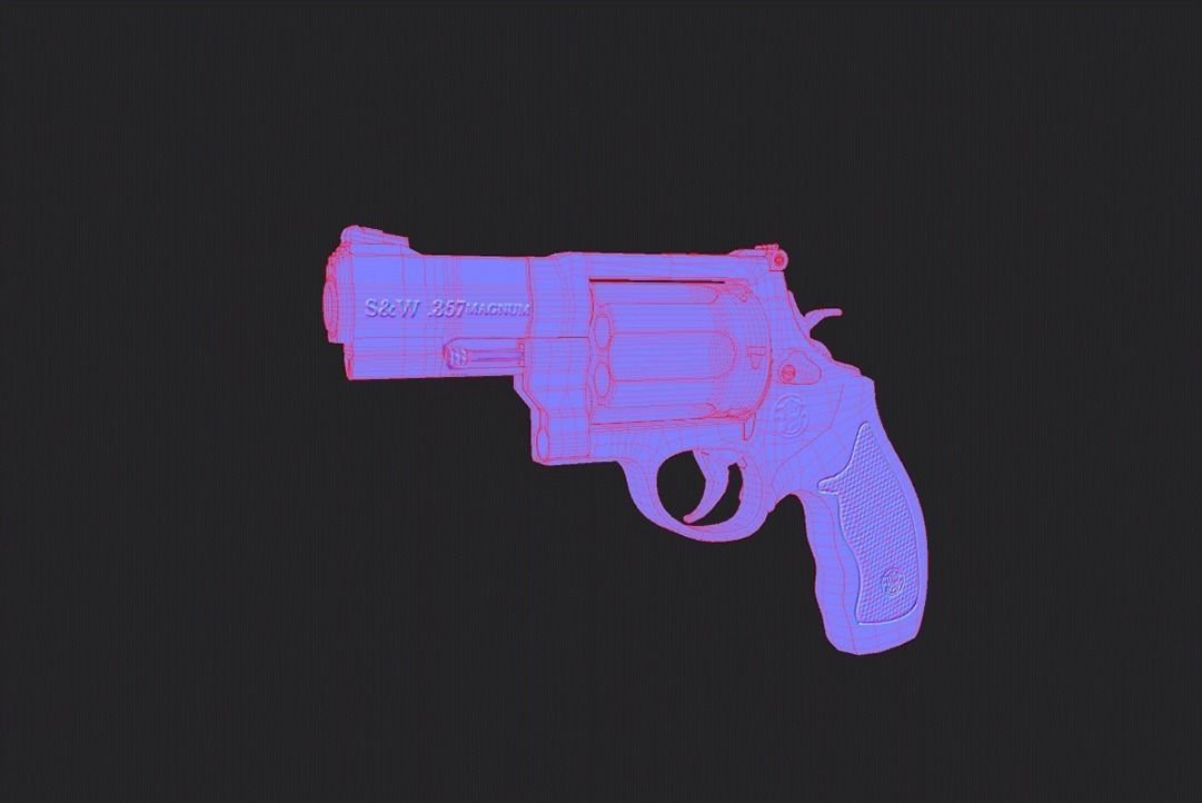 3D model Modern Revolver 4 VR / AR / low-poly | CGTrader