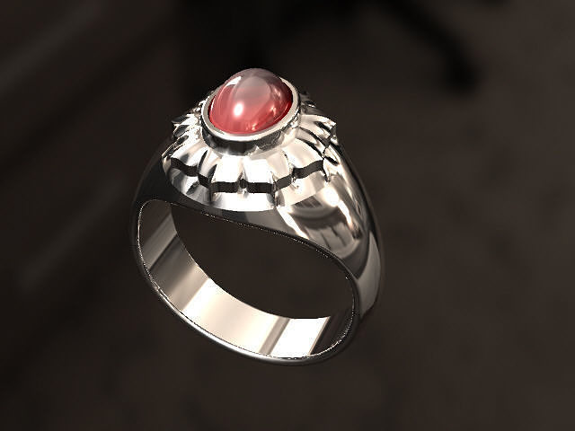 Lotus Ring with Ruby 3D model 3D printable | CGTrader