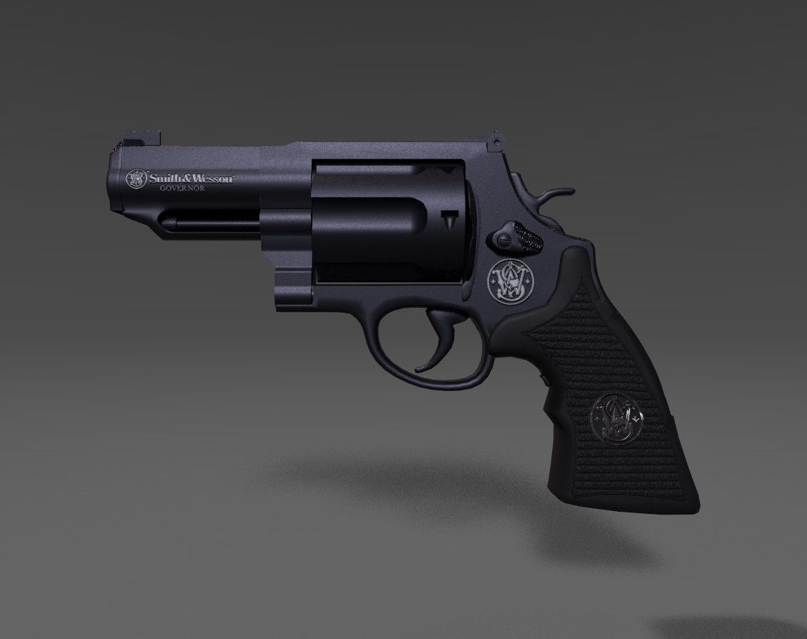 3D model Modern Revolver 6 VR / AR / low-poly | CGTrader