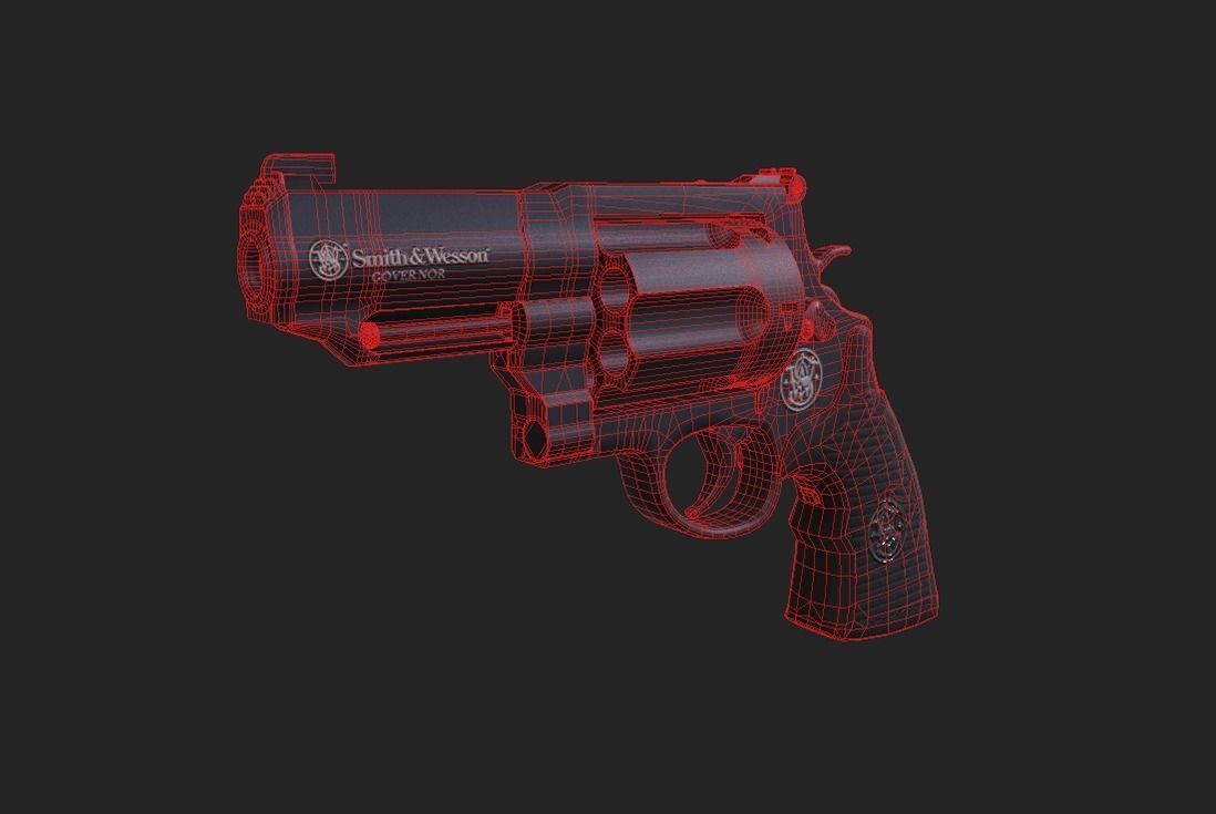 3D model Modern Revolver 6 VR / AR / low-poly | CGTrader