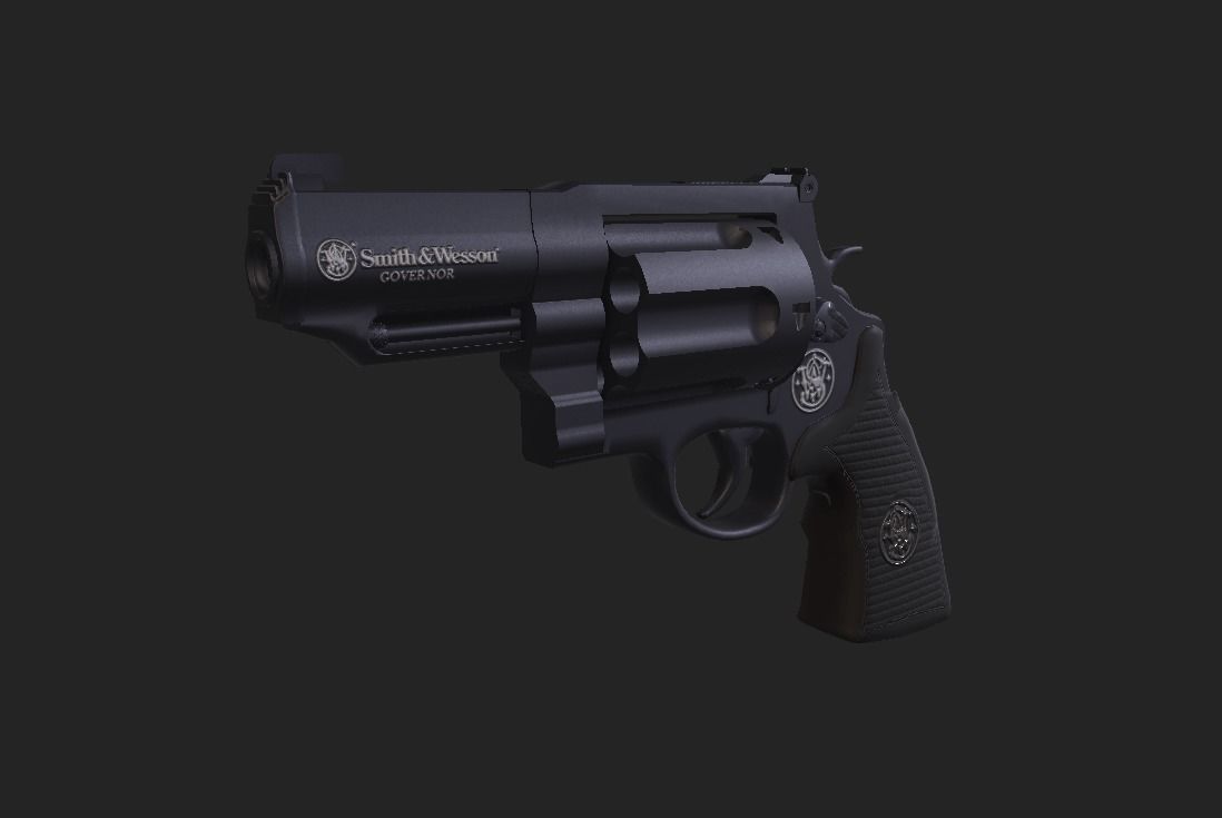 3D model Modern Revolver 6 VR / AR / low-poly | CGTrader