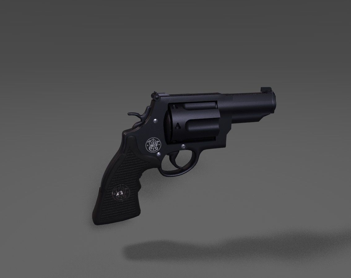 3D model Modern Revolver 6 VR / AR / low-poly | CGTrader