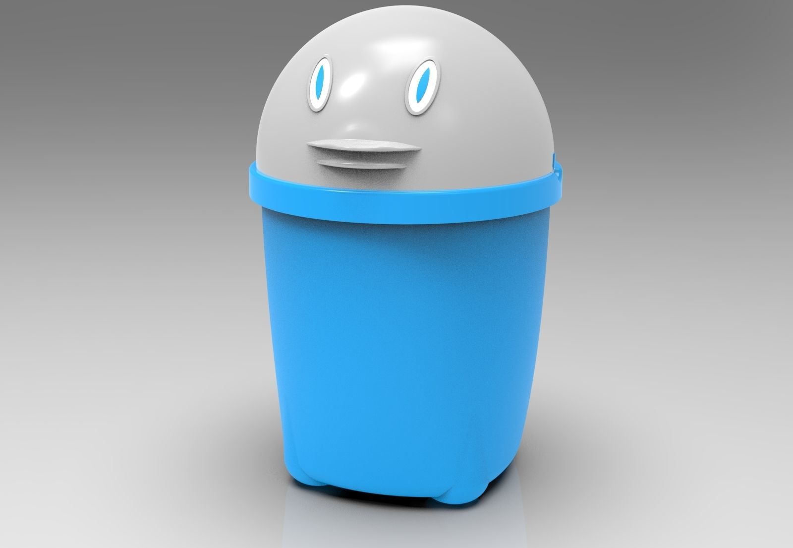 DUSTBEEN trash can with face 3D model 3D printable | CGTrader