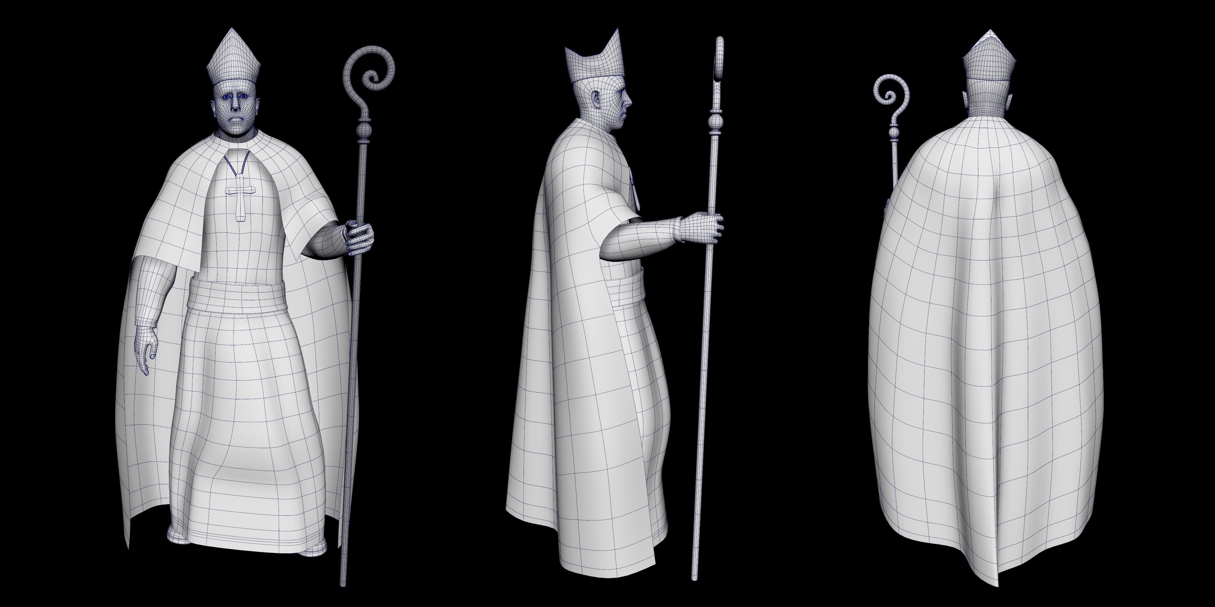 Priest Teodomiro 3D model animated rigged | CGTrader
