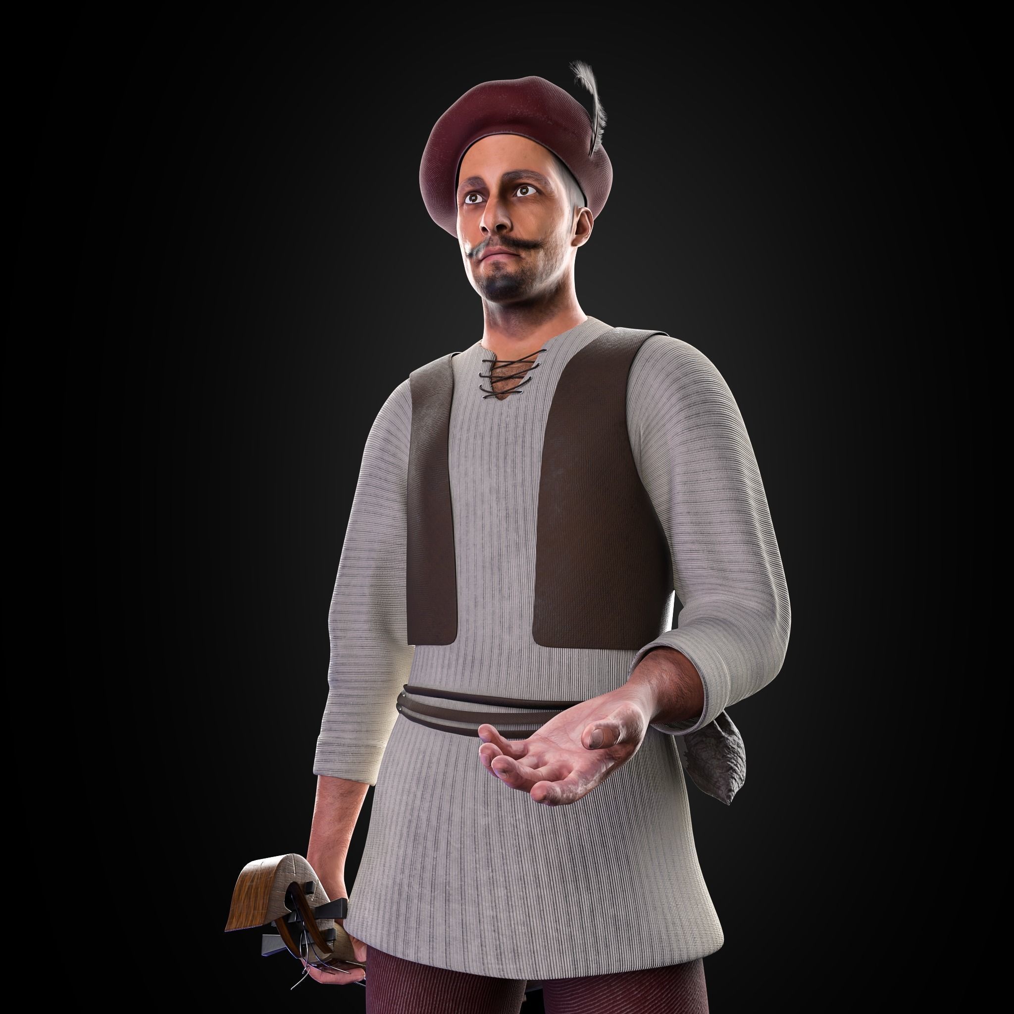 Troubadour 3D model animated rigged | CGTrader