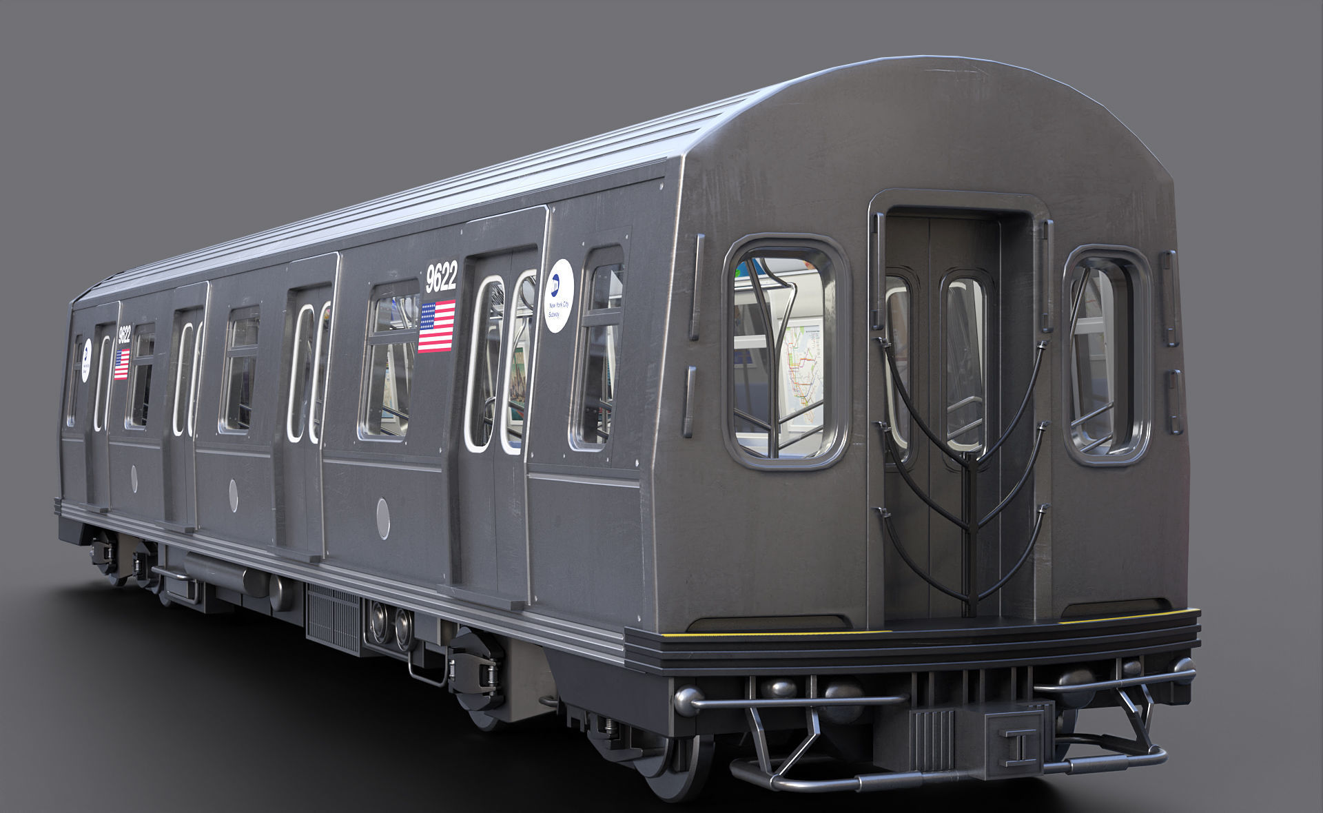 3D model Subway train with interior VR / AR / low-poly | CGTrader