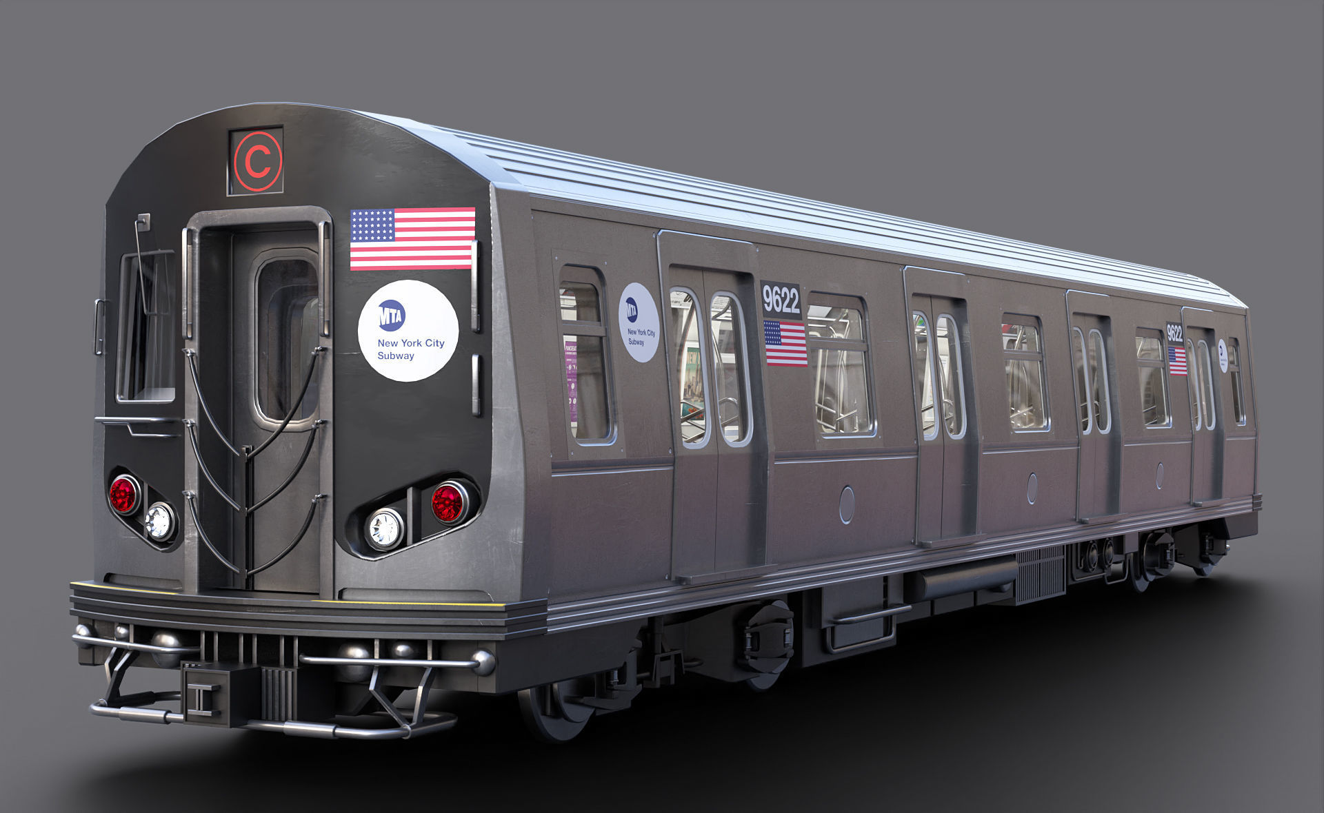 3D model Subway train with interior VR / AR / low-poly | CGTrader
