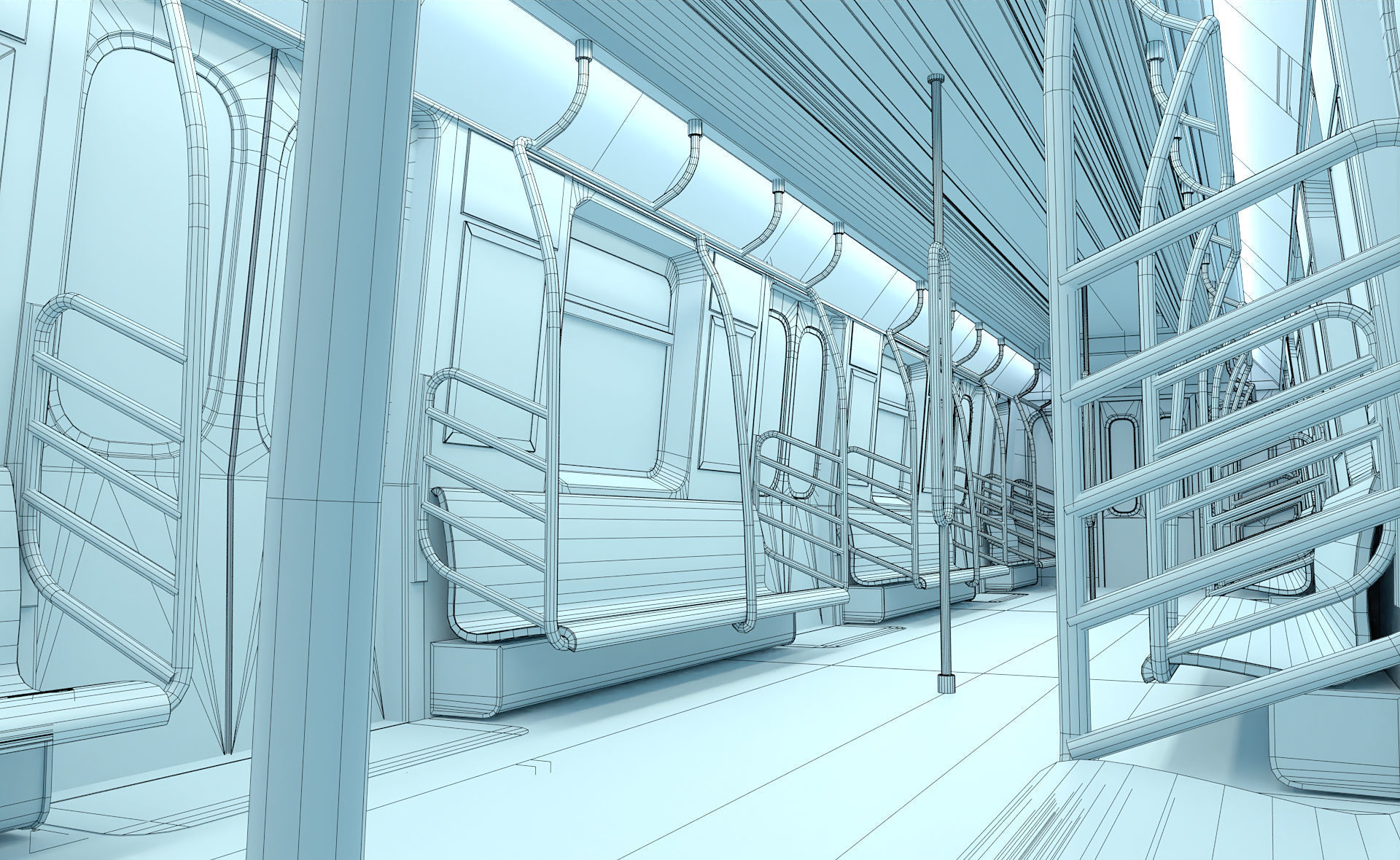 3D model Subway train with interior VR / AR / low-poly | CGTrader