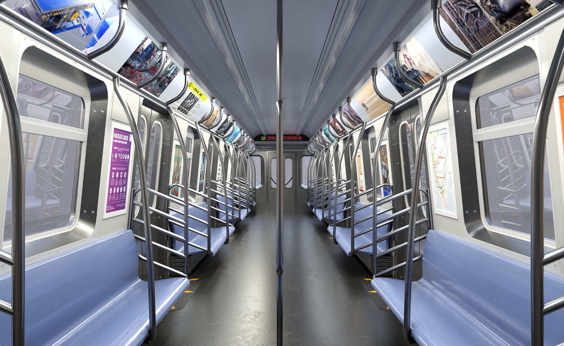 3D model Subway train with interior VR / AR / low-poly | CGTrader
