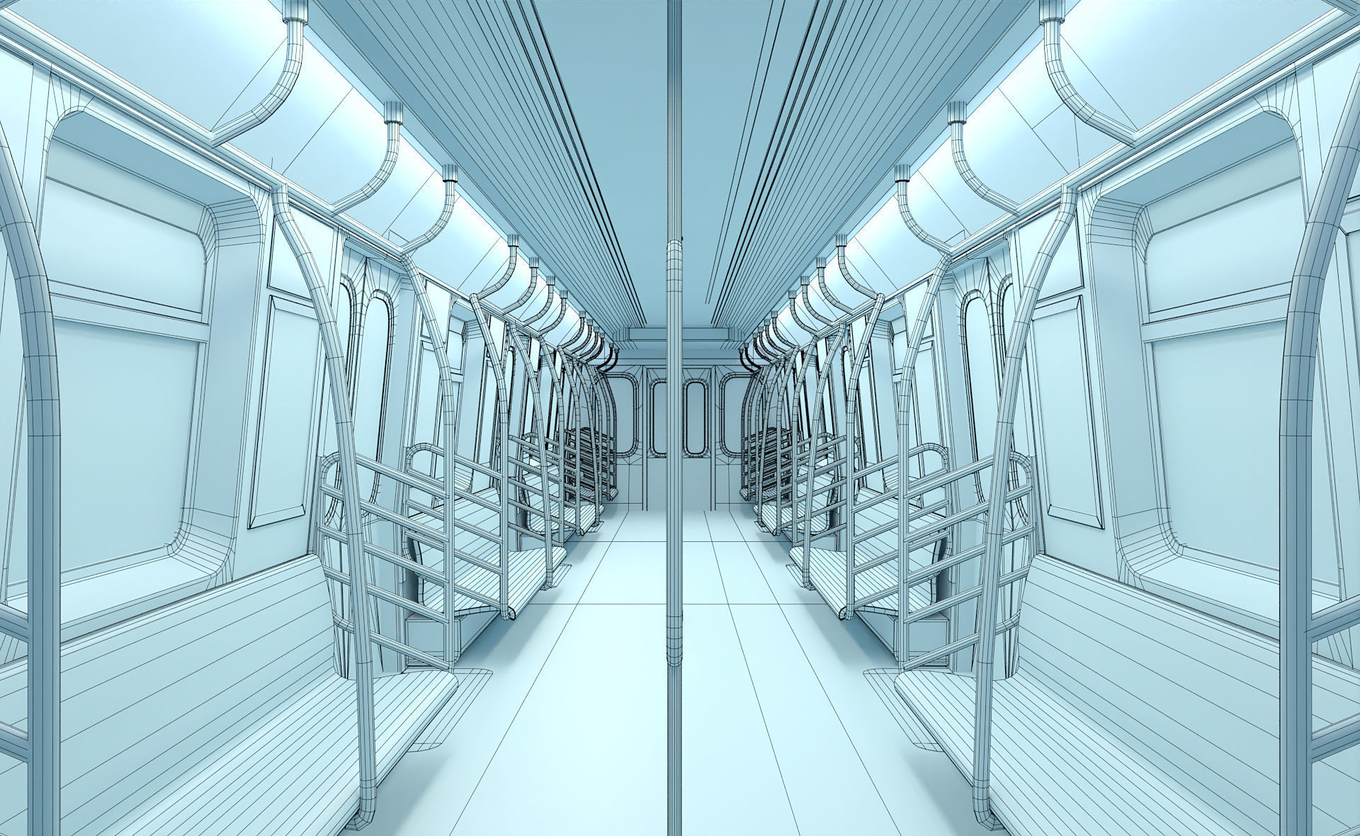 3D model Subway train with interior VR / AR / low-poly | CGTrader