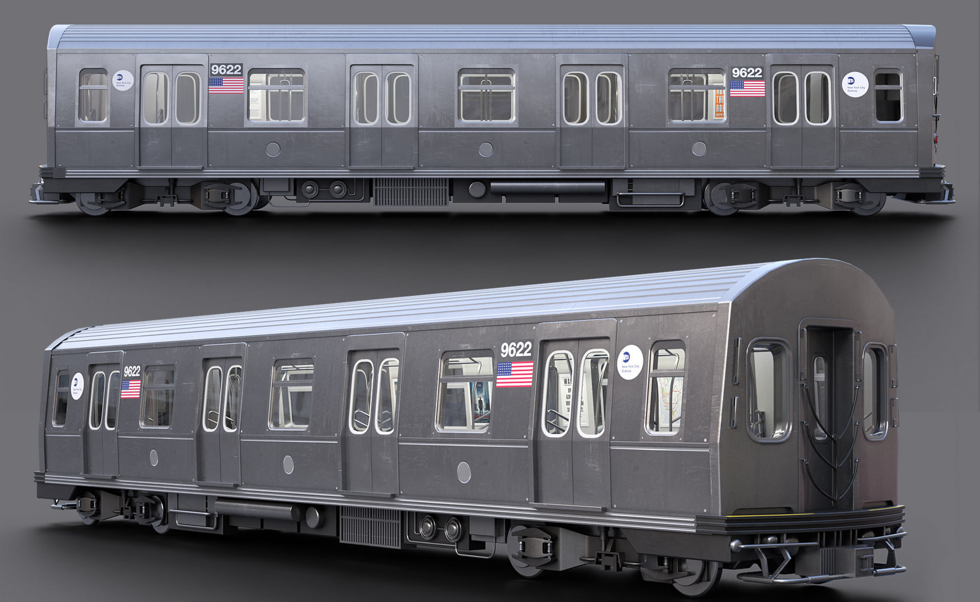 3D model Subway train with interior VR / AR / low-poly | CGTrader